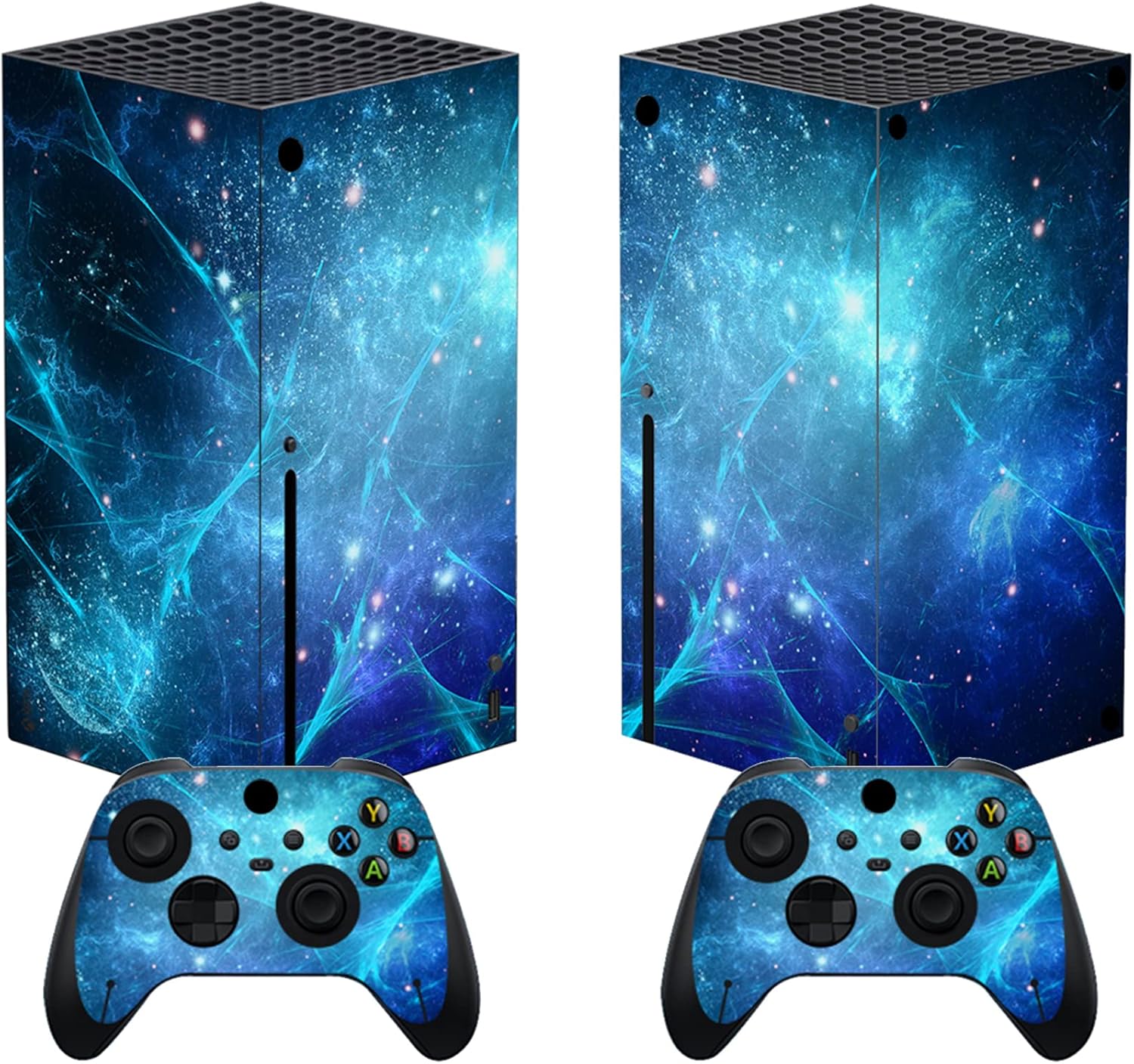 Amazon.com: PlayVital Blue Nebula Custom Vinyl Skins for Xbox Core ...