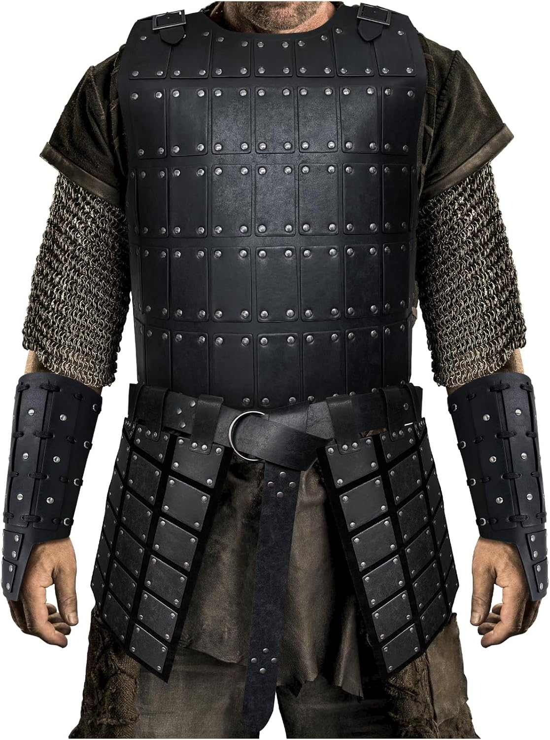 Amazon.com: HiiFeuer Medieval Studded Leather Armor with Thigh Armor ...