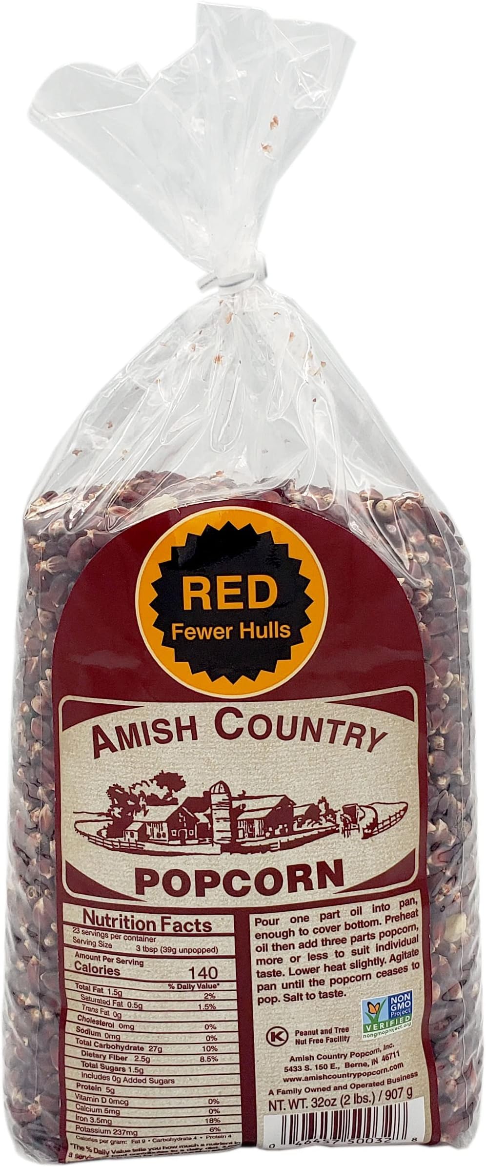 Amazon.com: Amish Country Popcorn | 2 lbs Bag | Red Popcorn Kernels ...