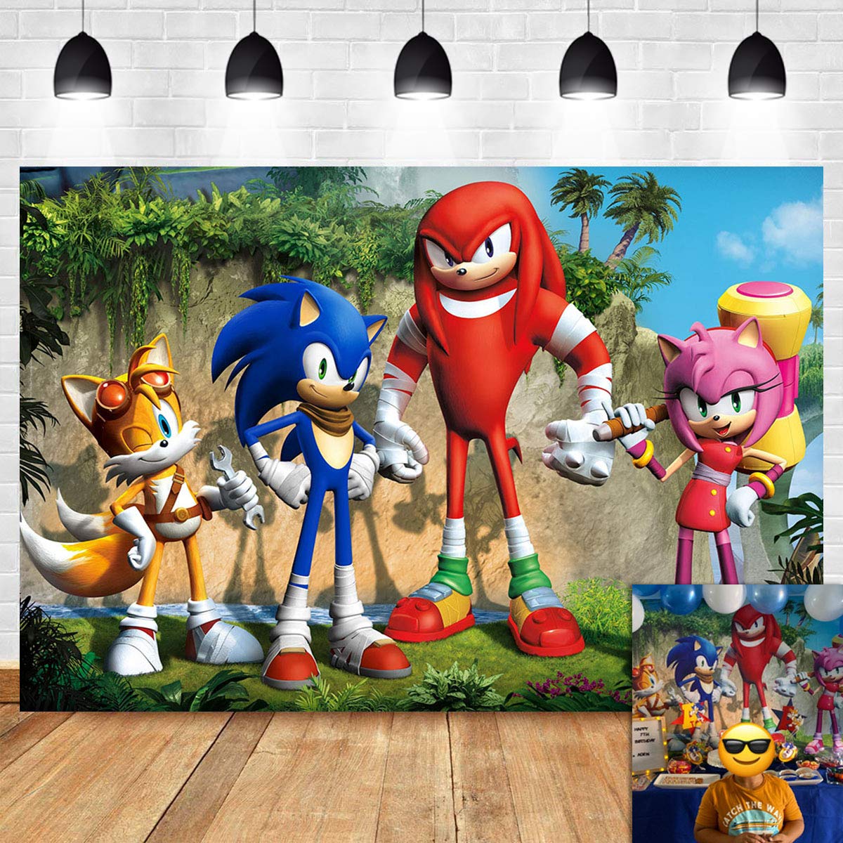 Sonic Hedgehog Themed Photo Background Baby Shower Photo Booth Studio ...