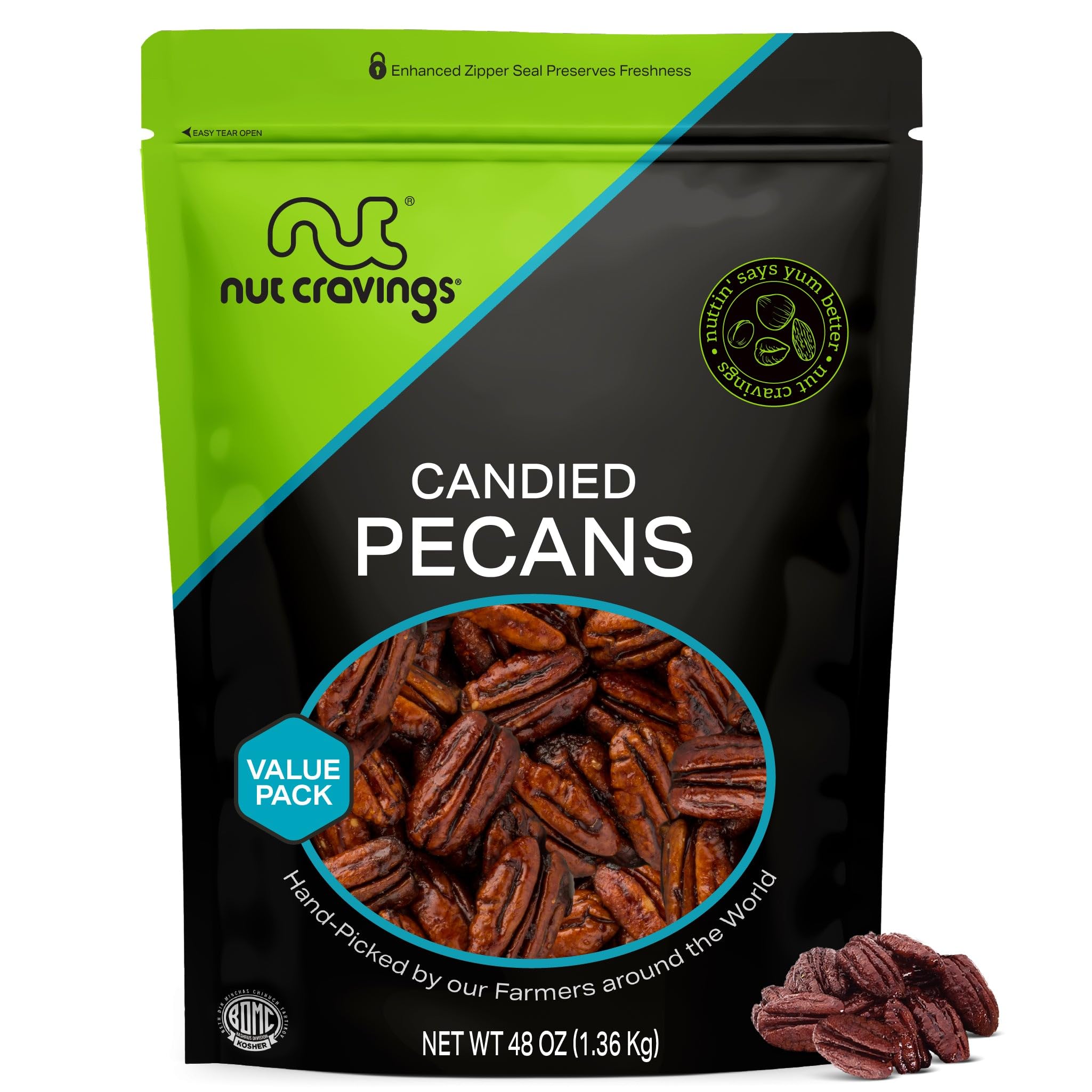 Nut Cravings Candied Pecans Honey Glazed Praline No Shell 48oz ...