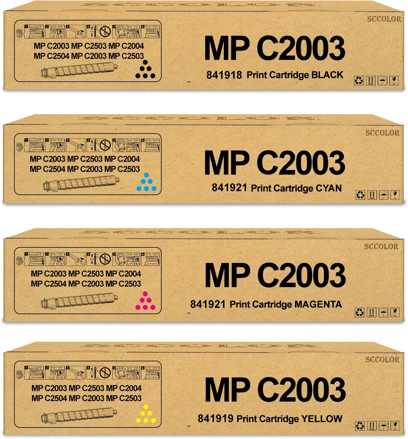 Amazon.com: High Yield MP C2503 MP C2504 MP C2003 Toner Cartridge ...