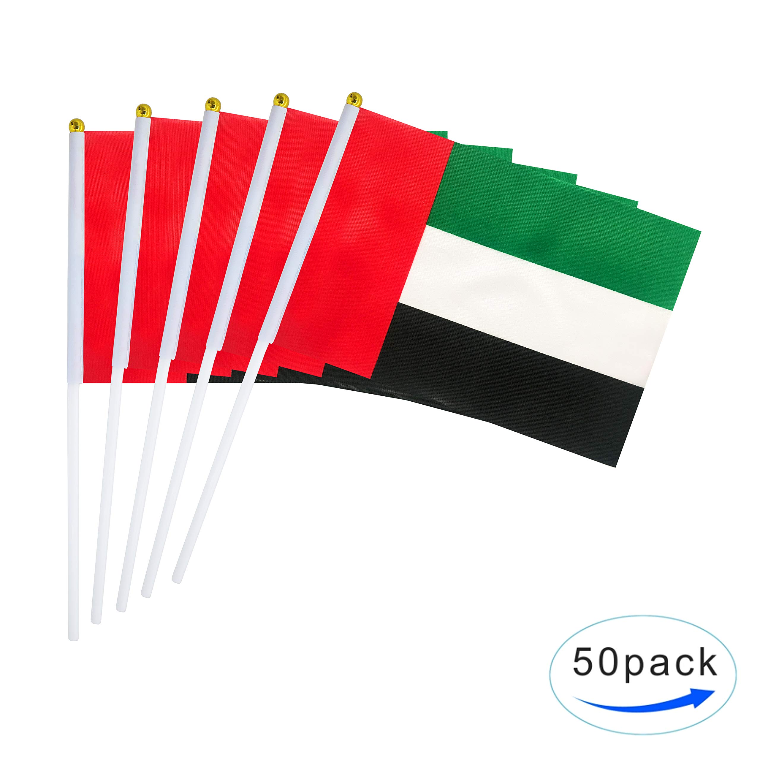 Kind Girl Hand Held UAE Flag United Arab Emirates Flag Stick Flag Small ...