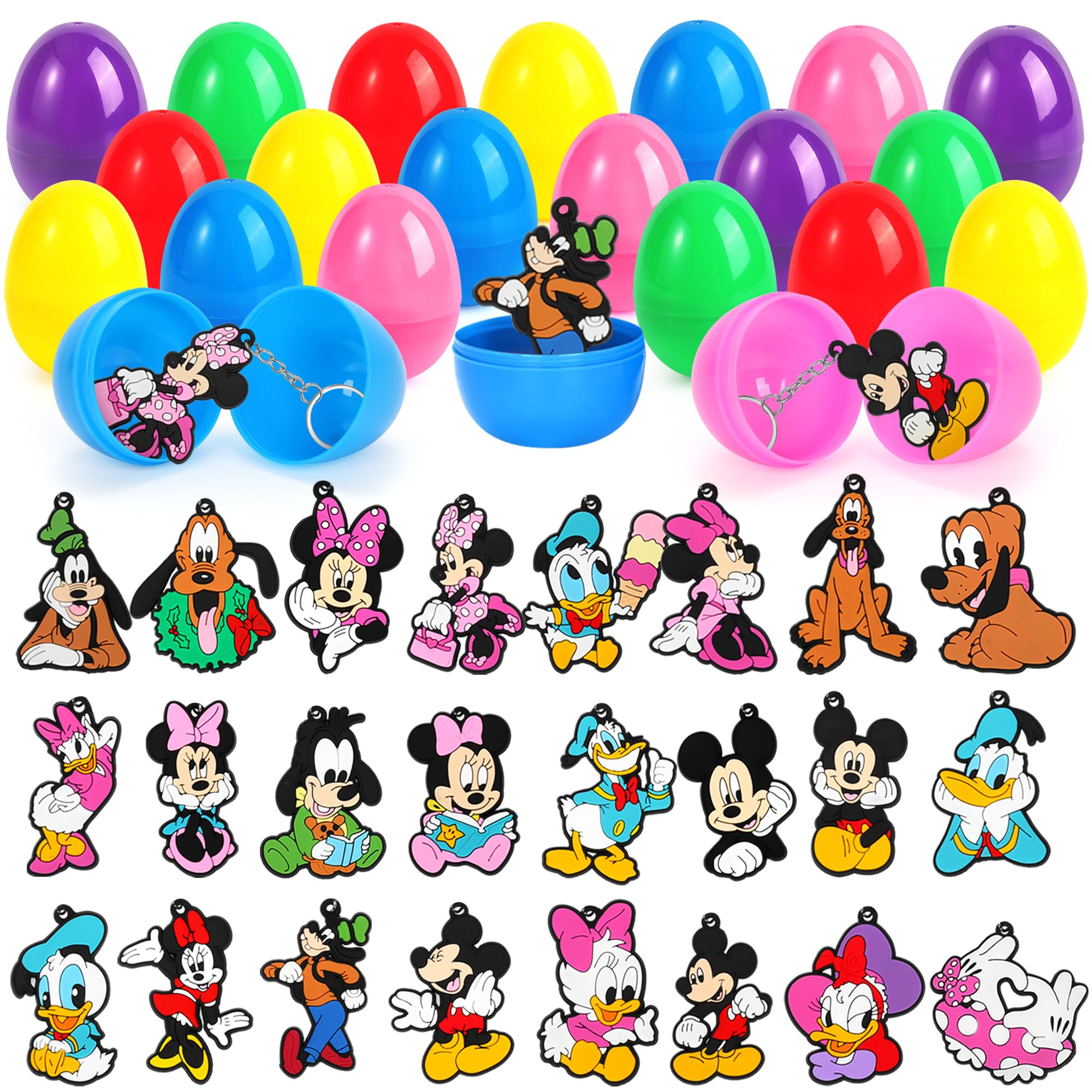 Mouse Easter Baskets for Kids - 24Pcs Easter Eggs with Mouse Keychain ...
