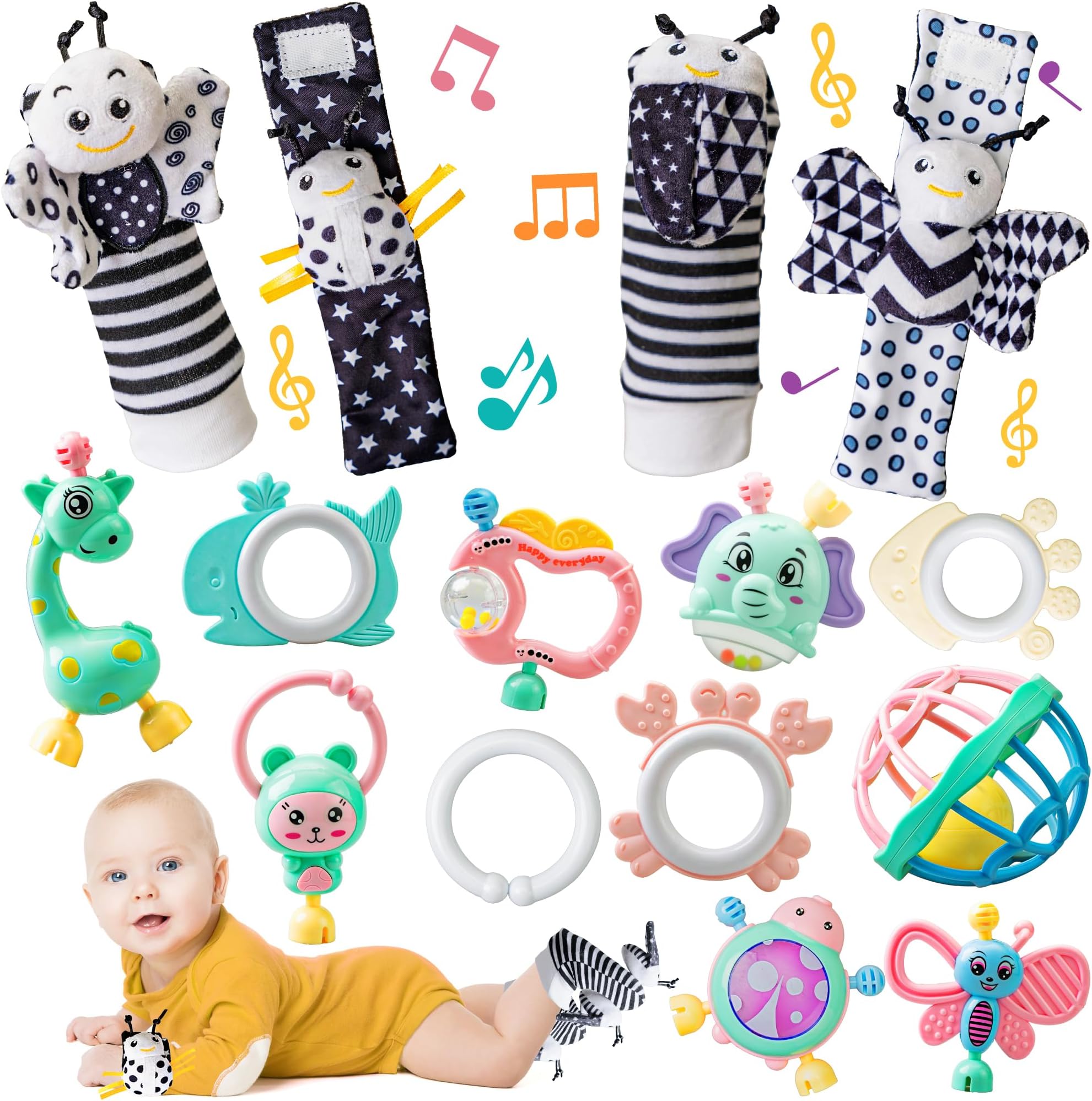 Amazon.com : Sassy Ring Rattle | Developmental Baby Toy for Early ...