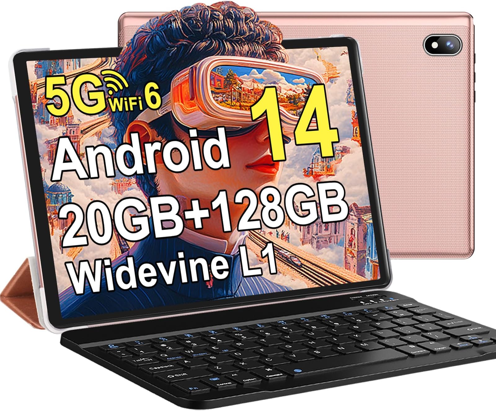 Amazon.com : UJJ Tablet Android 14 Tablets 10.1 inch with 22GB+128GB ...