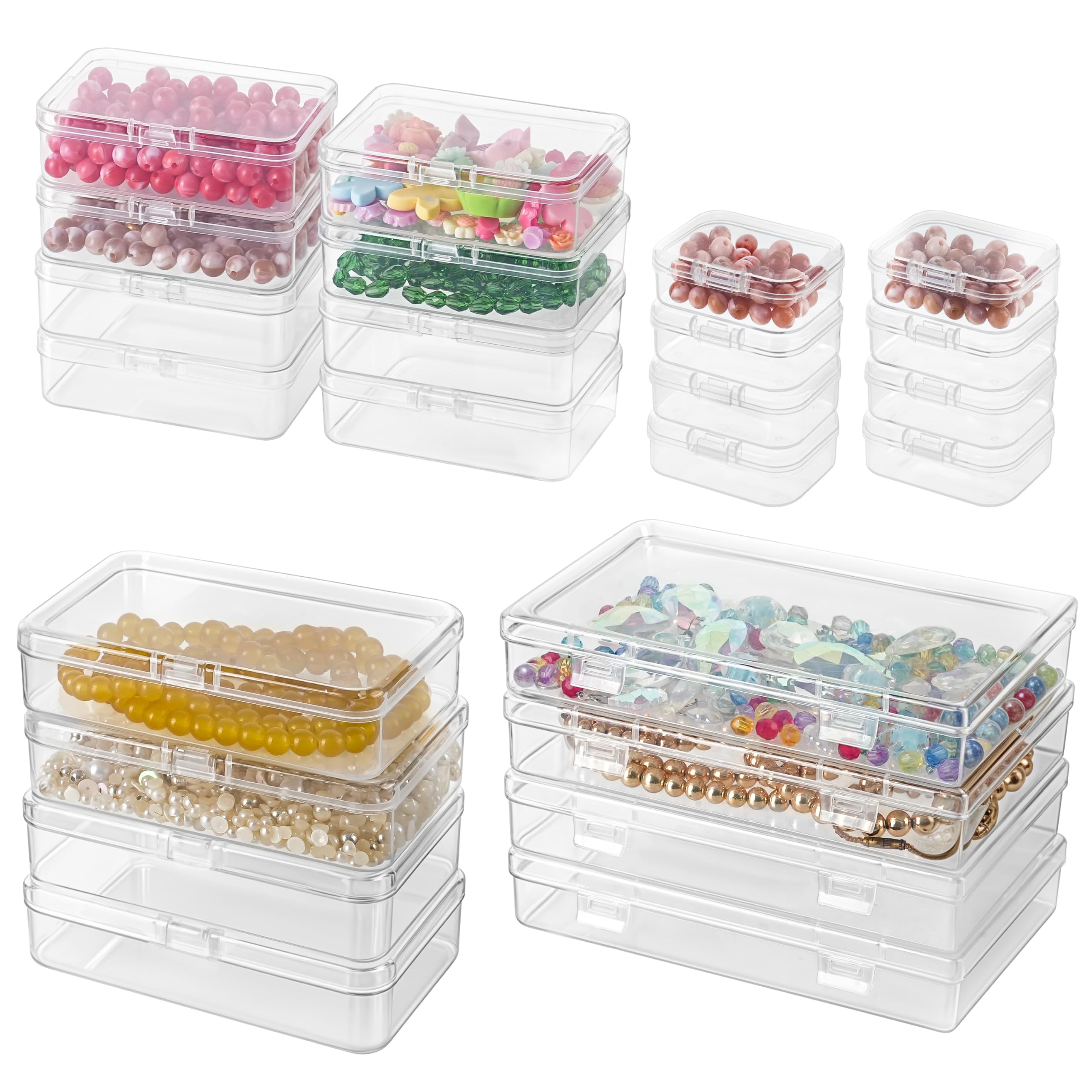 Winter Shore Rectangular Plastic Containers [24 Pack] - Mixed Size ...