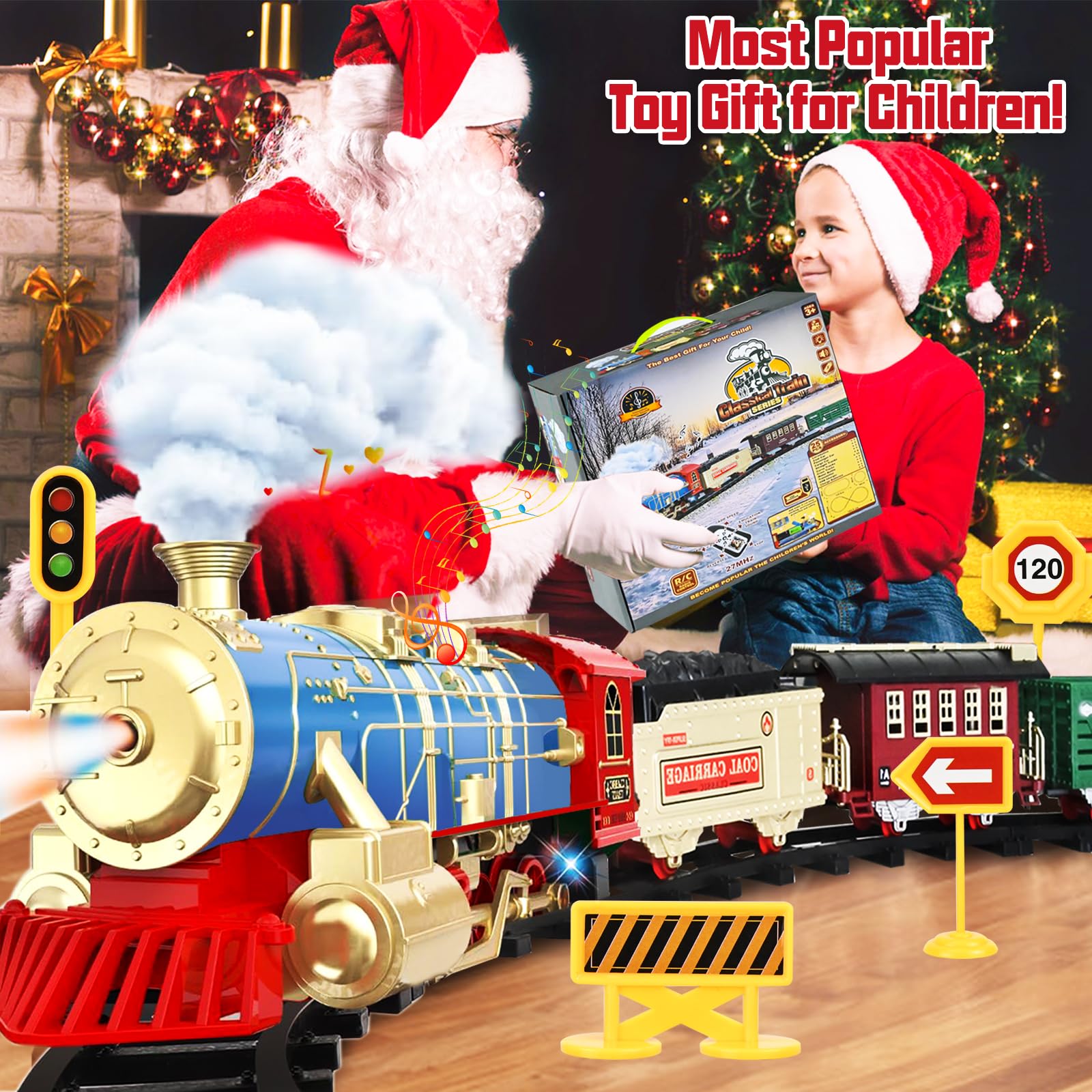 Neragron Train Sets for Kids, Electric Train Track Set with Remote ...