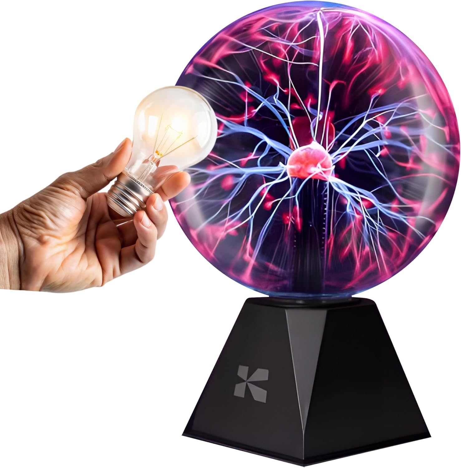 Katzco 7-Inch Plasma Ball with Lightning Charged Bulb - Nebula Sphere ...