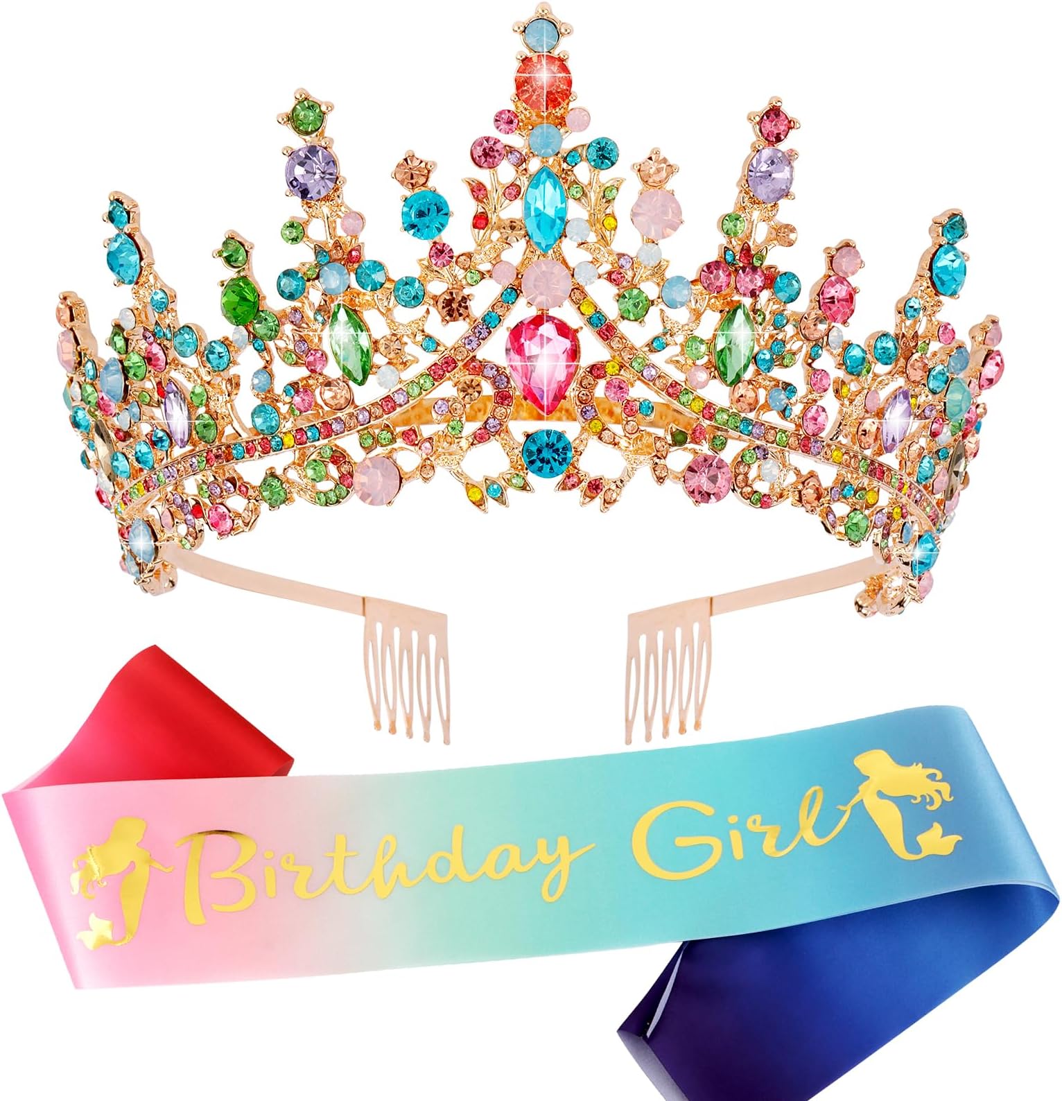 Amazon.com : CIEHER Rapunzel Crown for Girls Princess Crown Princess ...