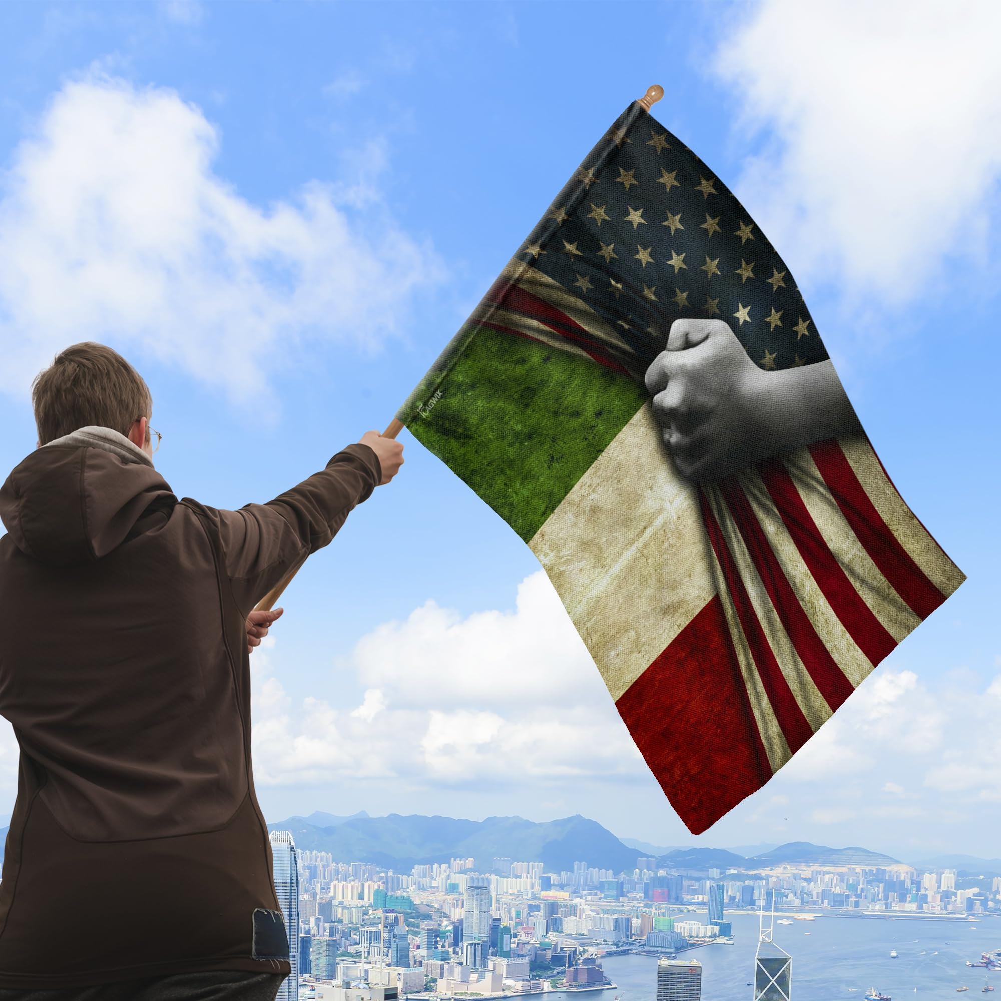 Italian American Flag Clipart POYOMUK Italian American Flag Graphic
