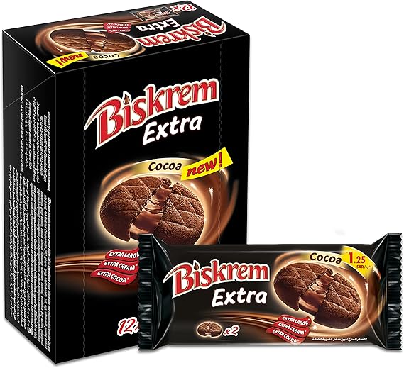 Ulker Biskrem Extra Chocolate Biscuits, 12 X 35g : Buy Online at Best ...