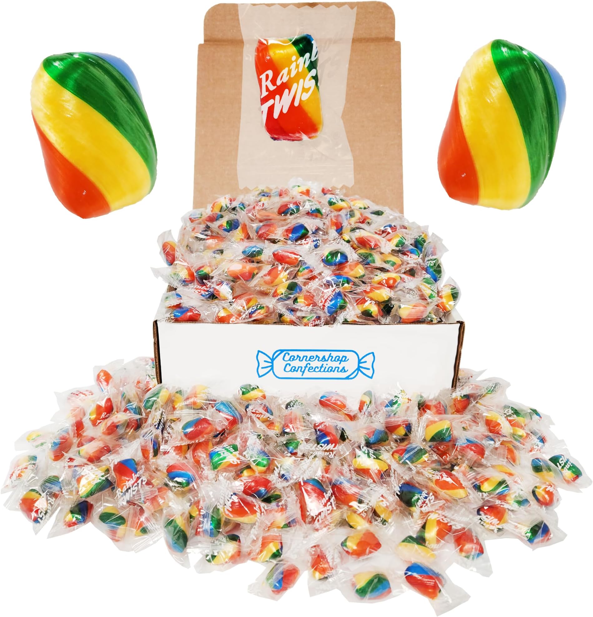 Amazon.com: Rainbow Mint Twist Barrel Candies - Cherry Flavor - Over ...