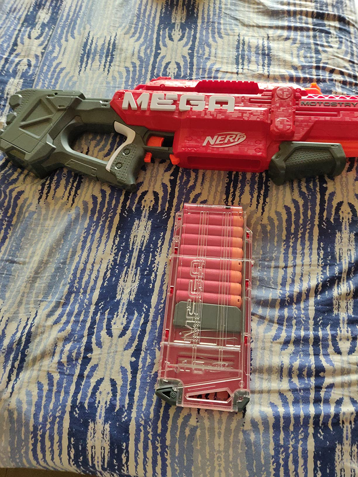Nerf Mega Motostryke Motorized 10-Dart Blaster, Includes 10 Official ...