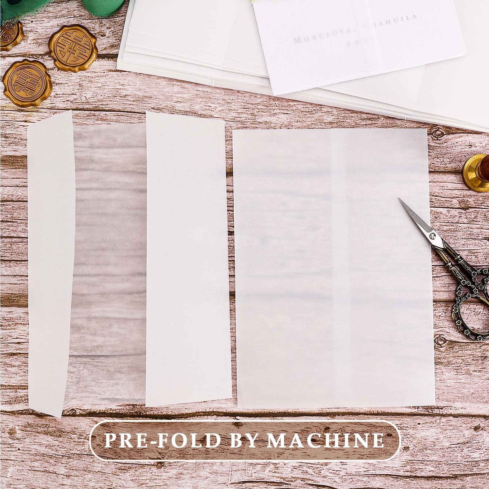Snapklik.com : Vellum Jackets, 220 Pack Pre-Folded Gift Wrap For 5x7 ...