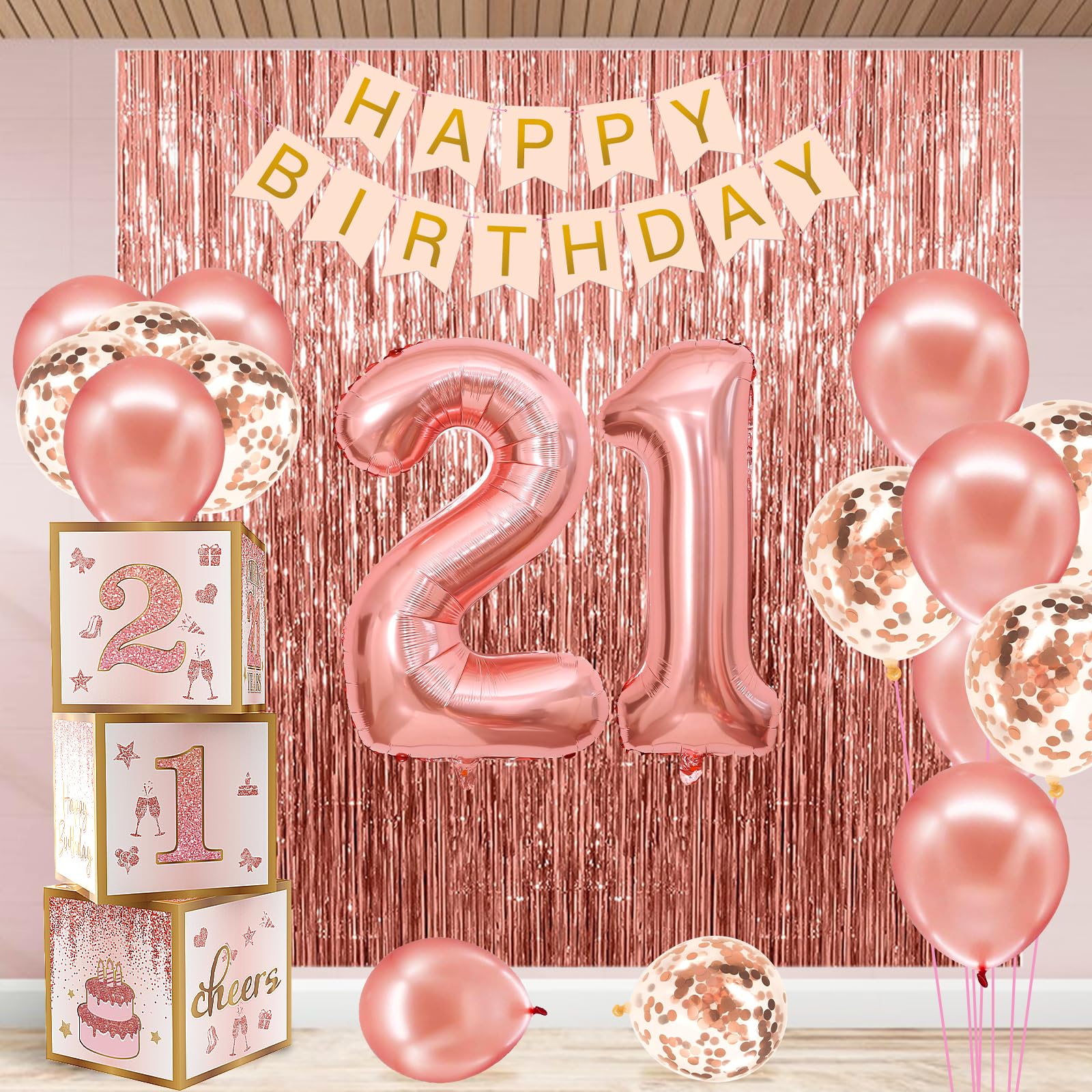 Amazon.com: 21st Birthday Decorations for Her,Happy 21st Birthday ...