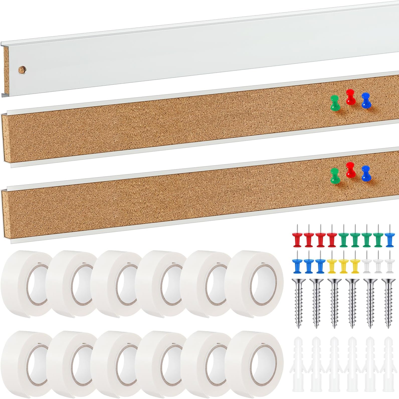 Amazon.com : Threehoney 3 Pcs 72'' x 2" Cork Board Strip for Wall ...