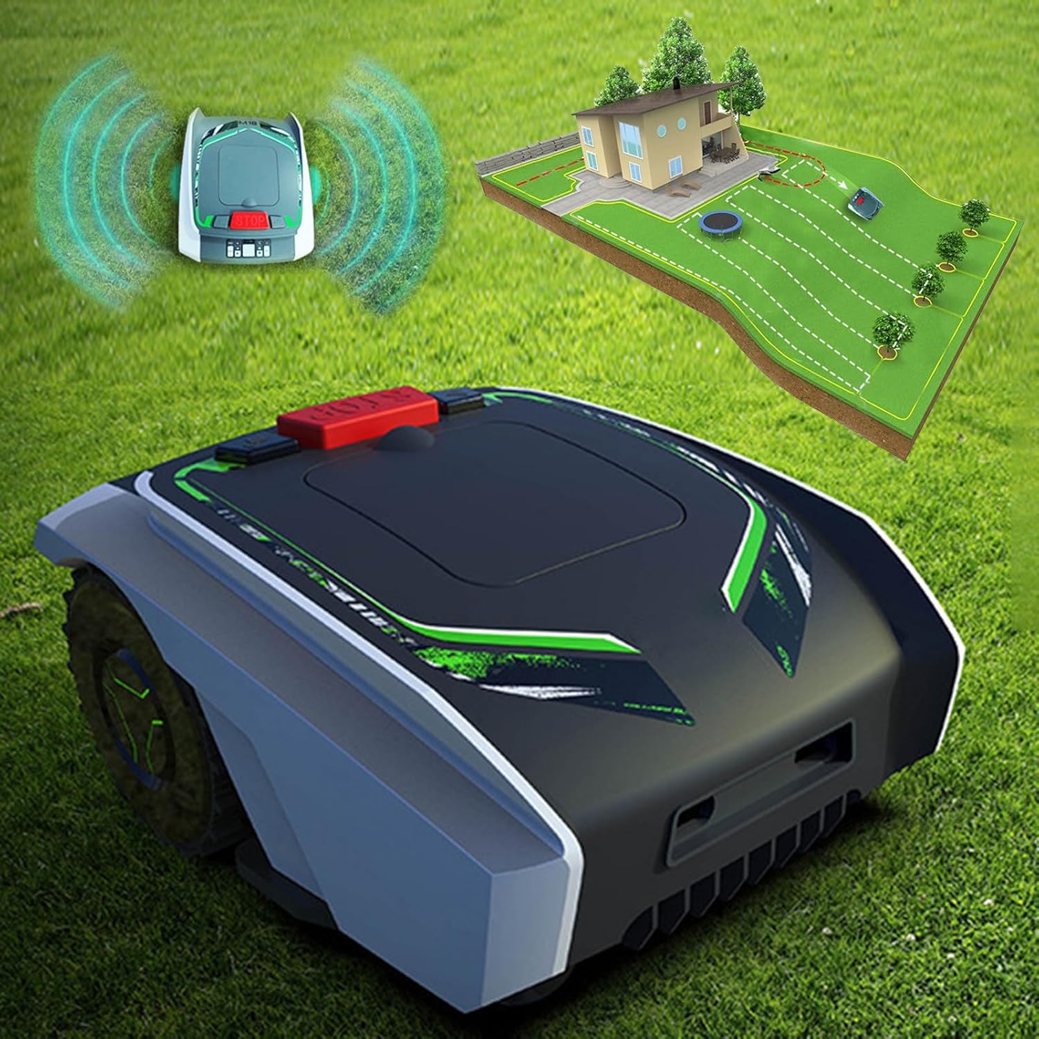 Fully Automatic Intelligent Lawn Mower - APP Path Planning + Automatic ...