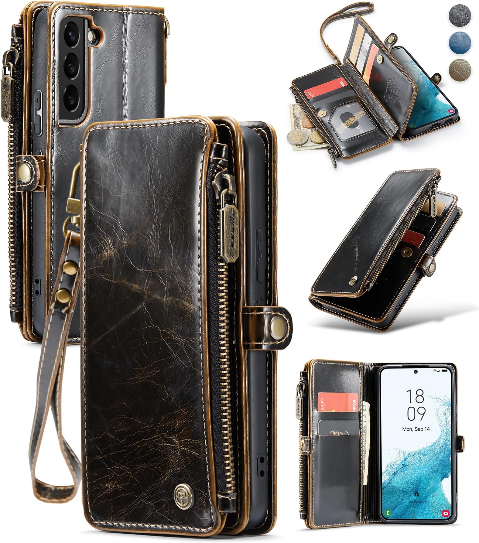 Amazon.com: Defencase for Samsung Galaxy S22 Plus/ S22+ Wallet Case ...