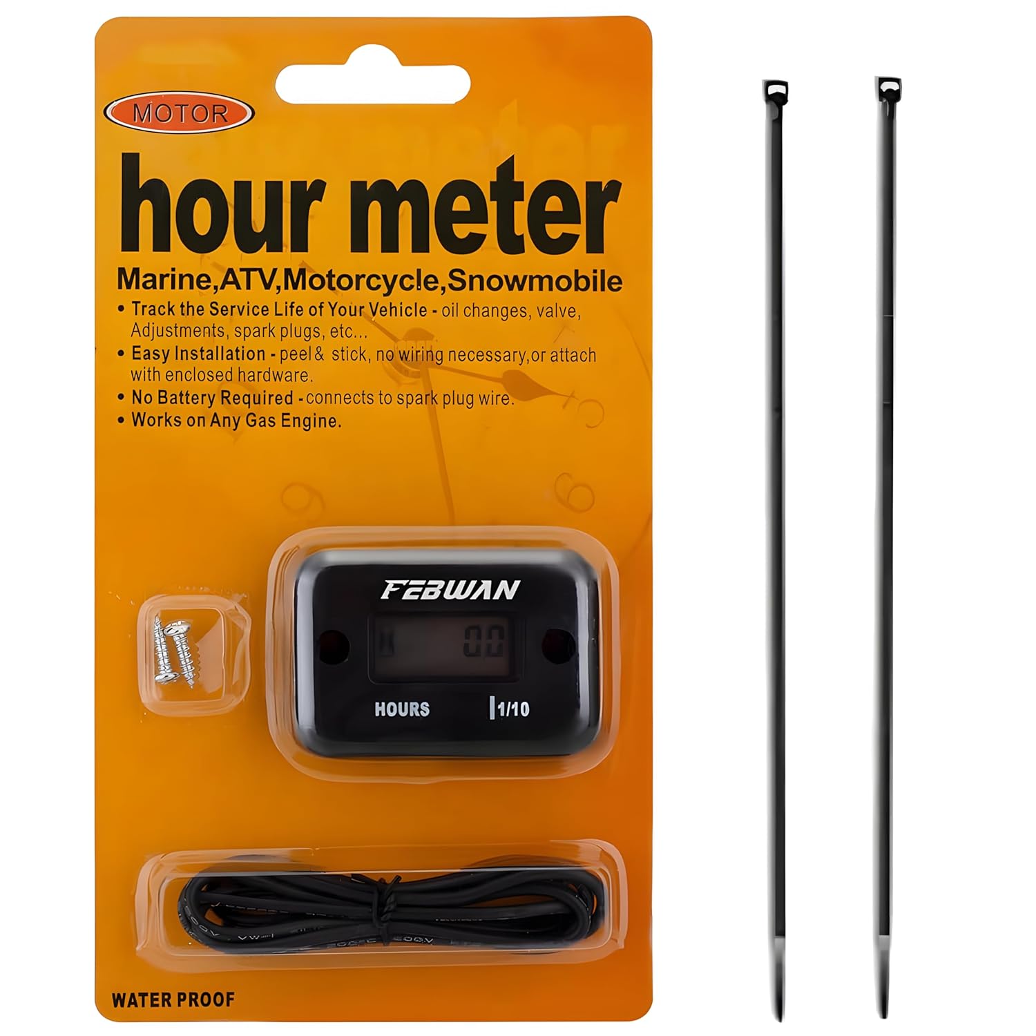 Amazon.com: FEBWAN Inductive Hour Meter for Gas Engine Generator Lawn ...
