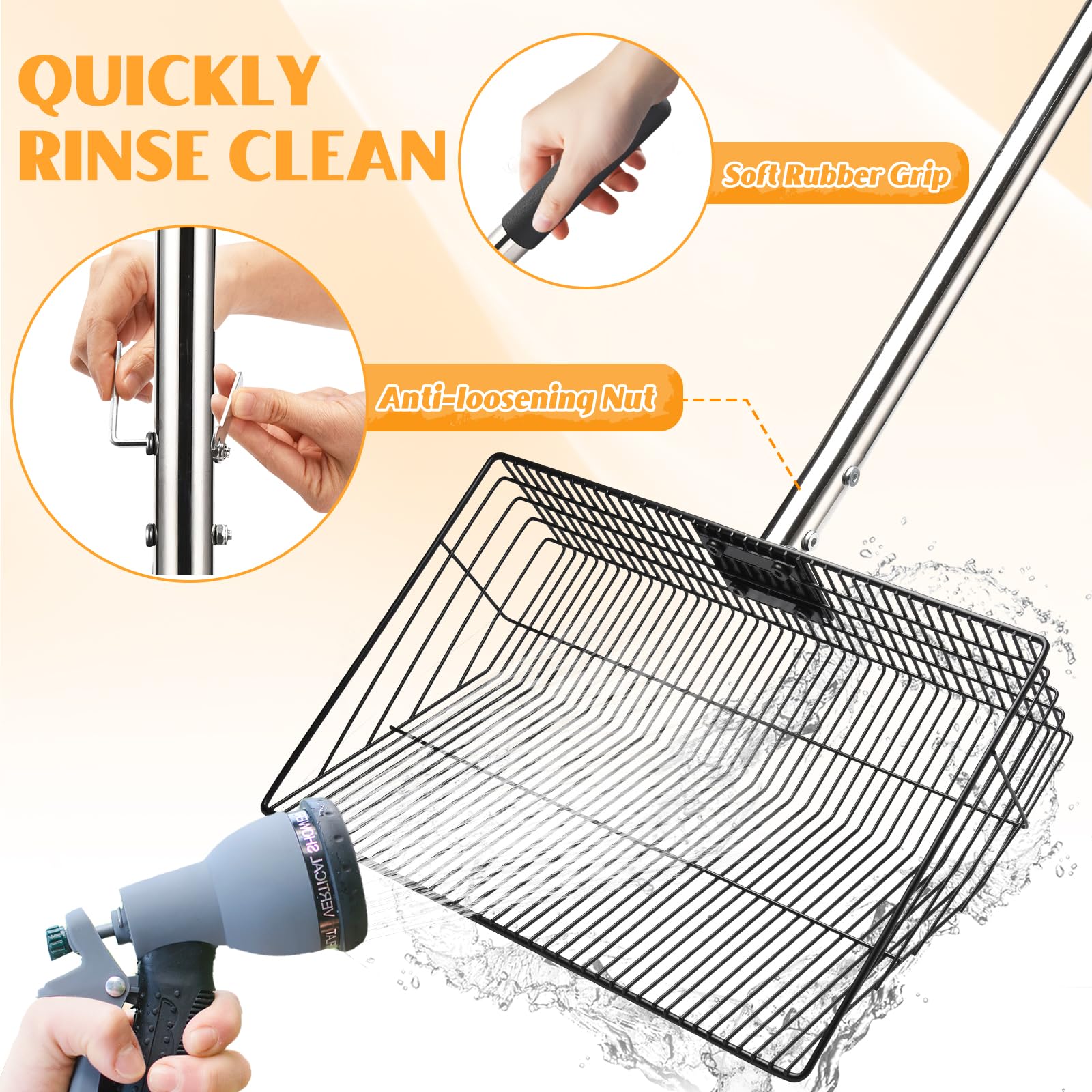 Pooper Scooper KONOTE 15inch Heavy-Duty Chicken Poop Scooper With ...