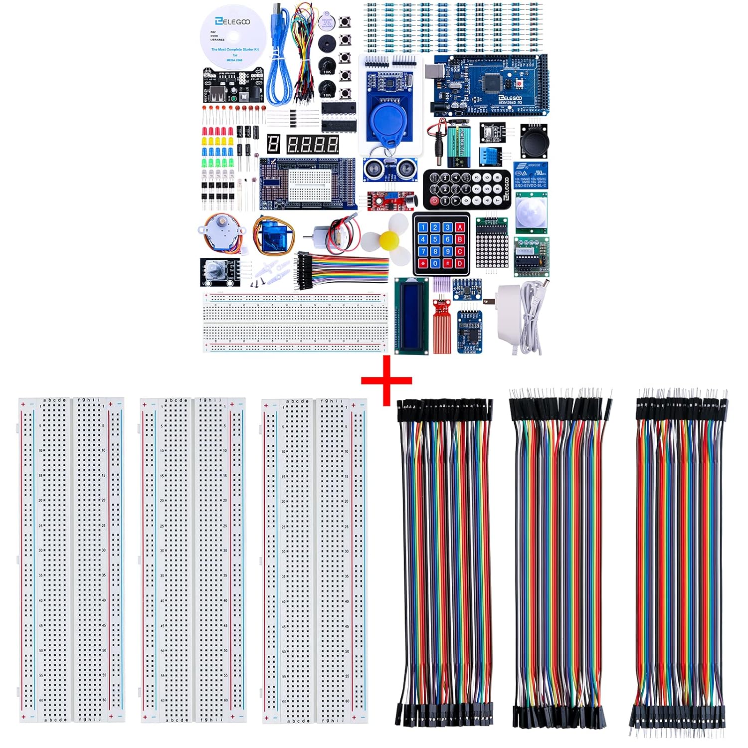 ELEGOO Mega R3 Project Ultimate Starter Kit and 3pcs Breadboard 830 ...