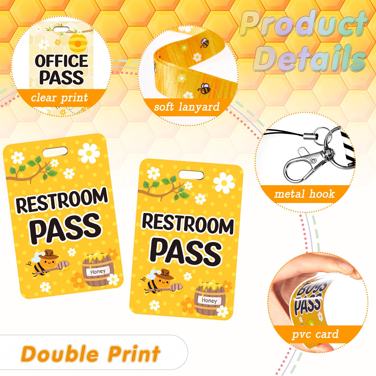 Bathroom Passes For Classrooms Lanyards With Large Card Passes ...