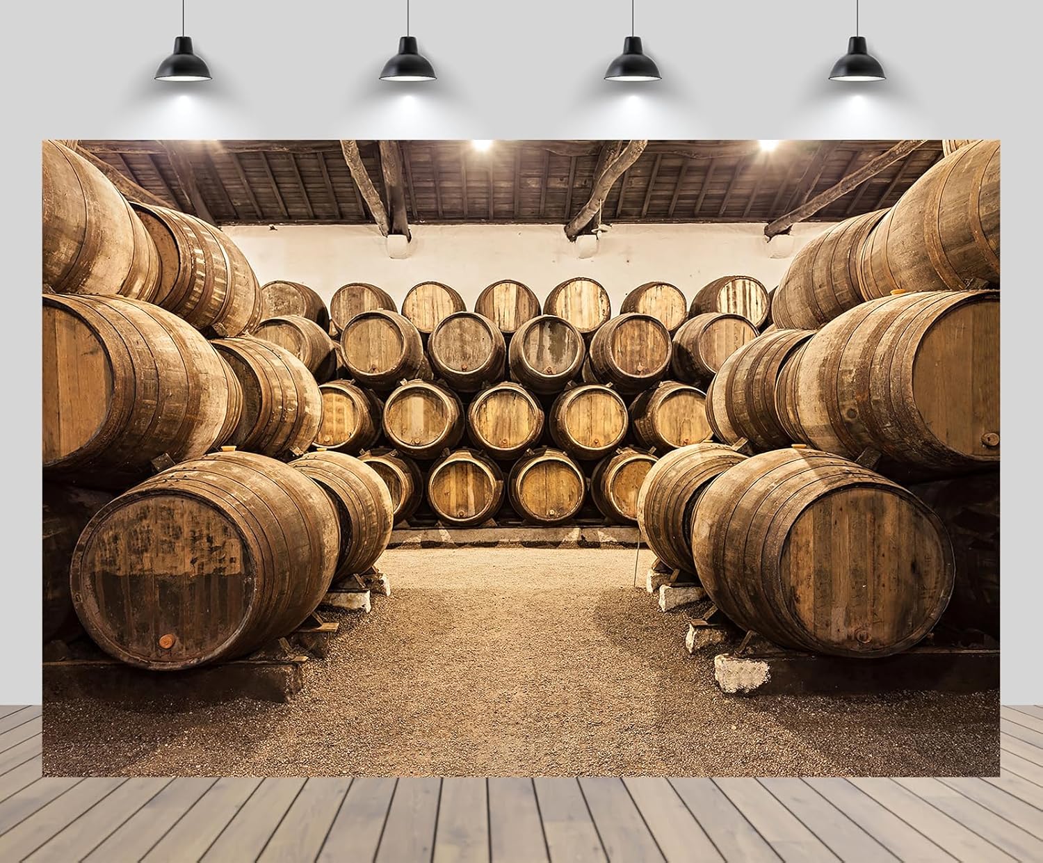 Amazon.com : CHNYWORK 7ftx5ft Vintage Wine Cellar Photo Backdrop Rustic ...