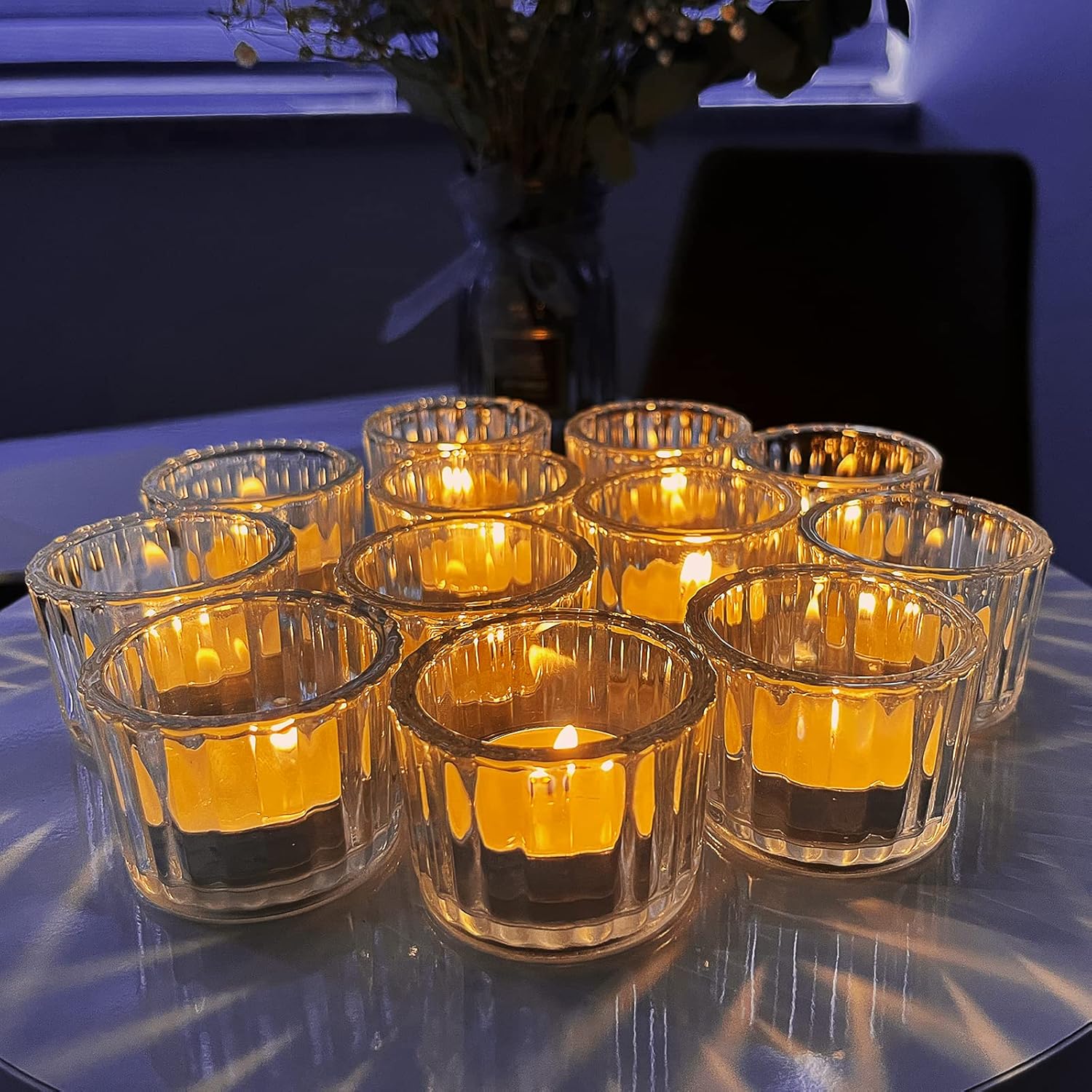 Amazon.com: YEENAASY Clear Votive Candle Holders Set of 24, Small Glass ...