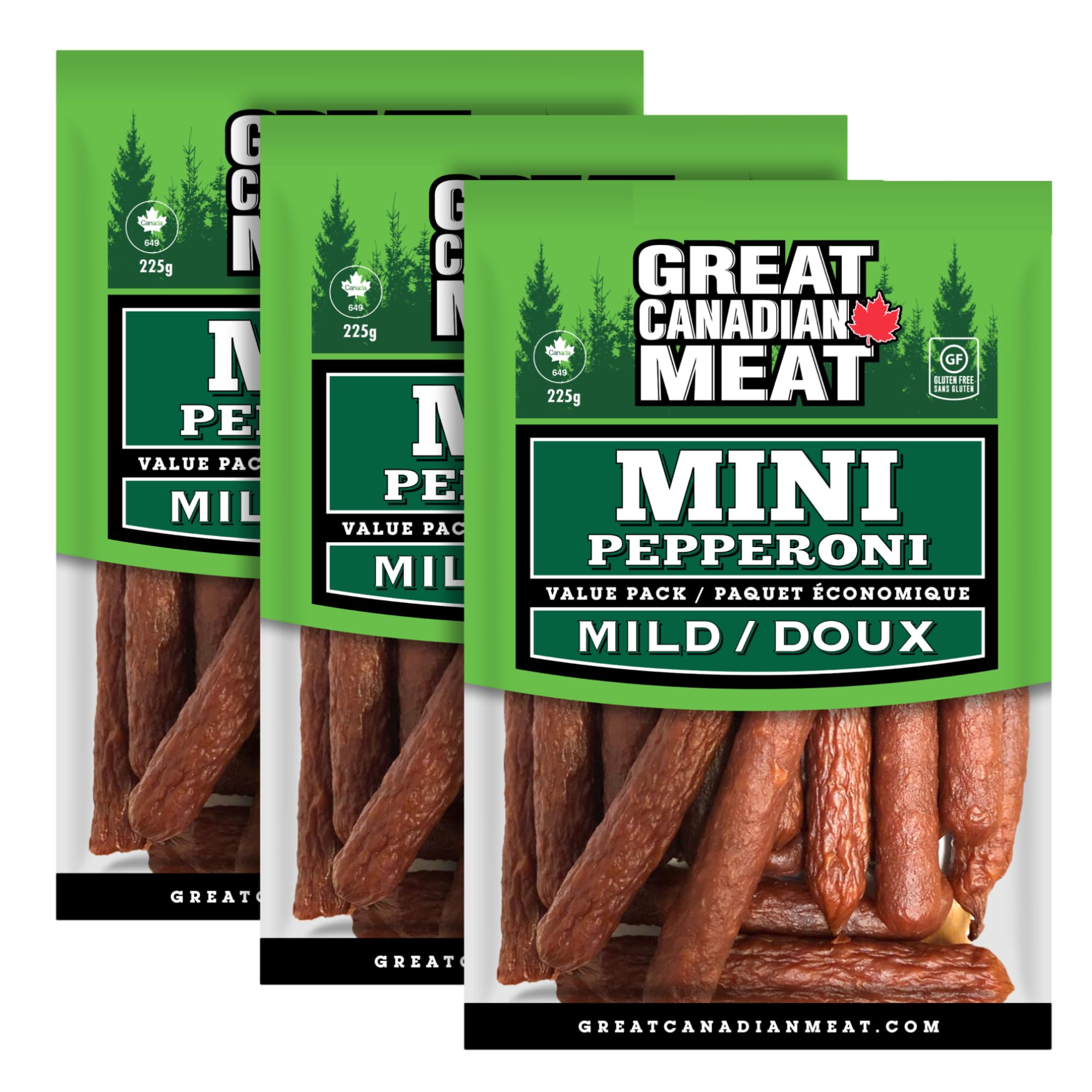 Mild Mini Pepperoni 3 Pack - Pepperettes Bundle 3 x 225g Bags by Great ...