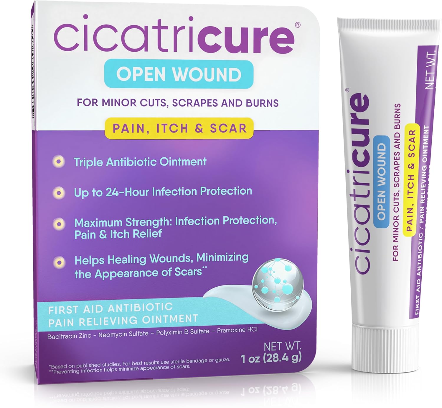 Amazon.com: Cicatricure Triple Antibiotic Ointment with Pain Relief ...
