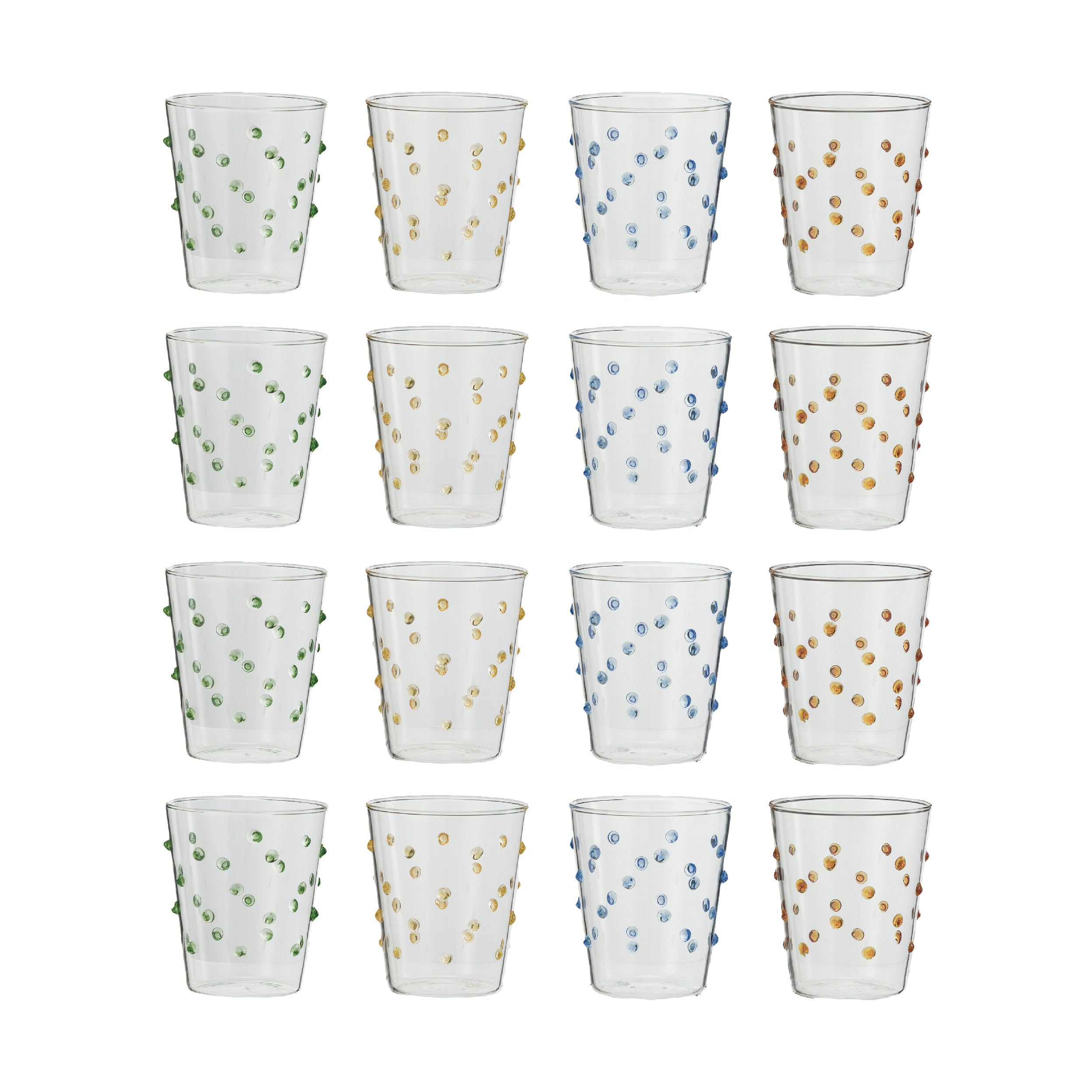 Amazon.com: Creative Co-Op 13 Oz. Dotted Borosilicate Glassware Set ...