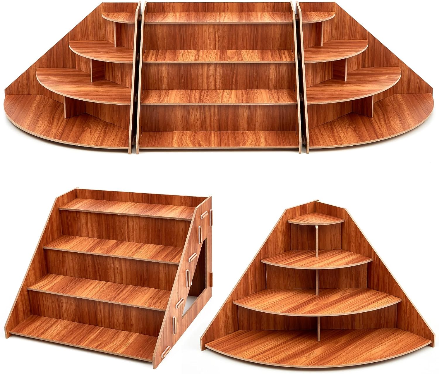 Amazon.com: DoubleFill 3 Pcs 4 Tier Retail Wooden Display Riser Retail ...