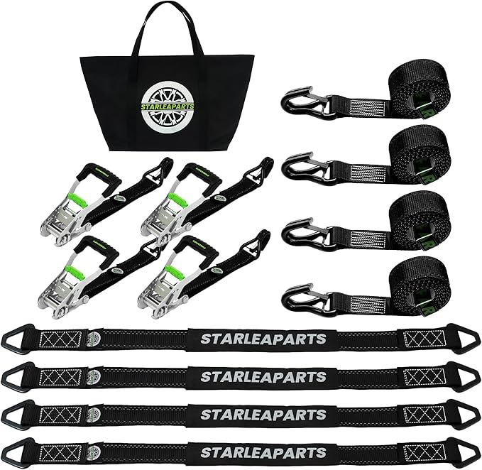 Amazon.com: Car Trailer Tie Down Straps with Relfective - 2" x 144" Car ...