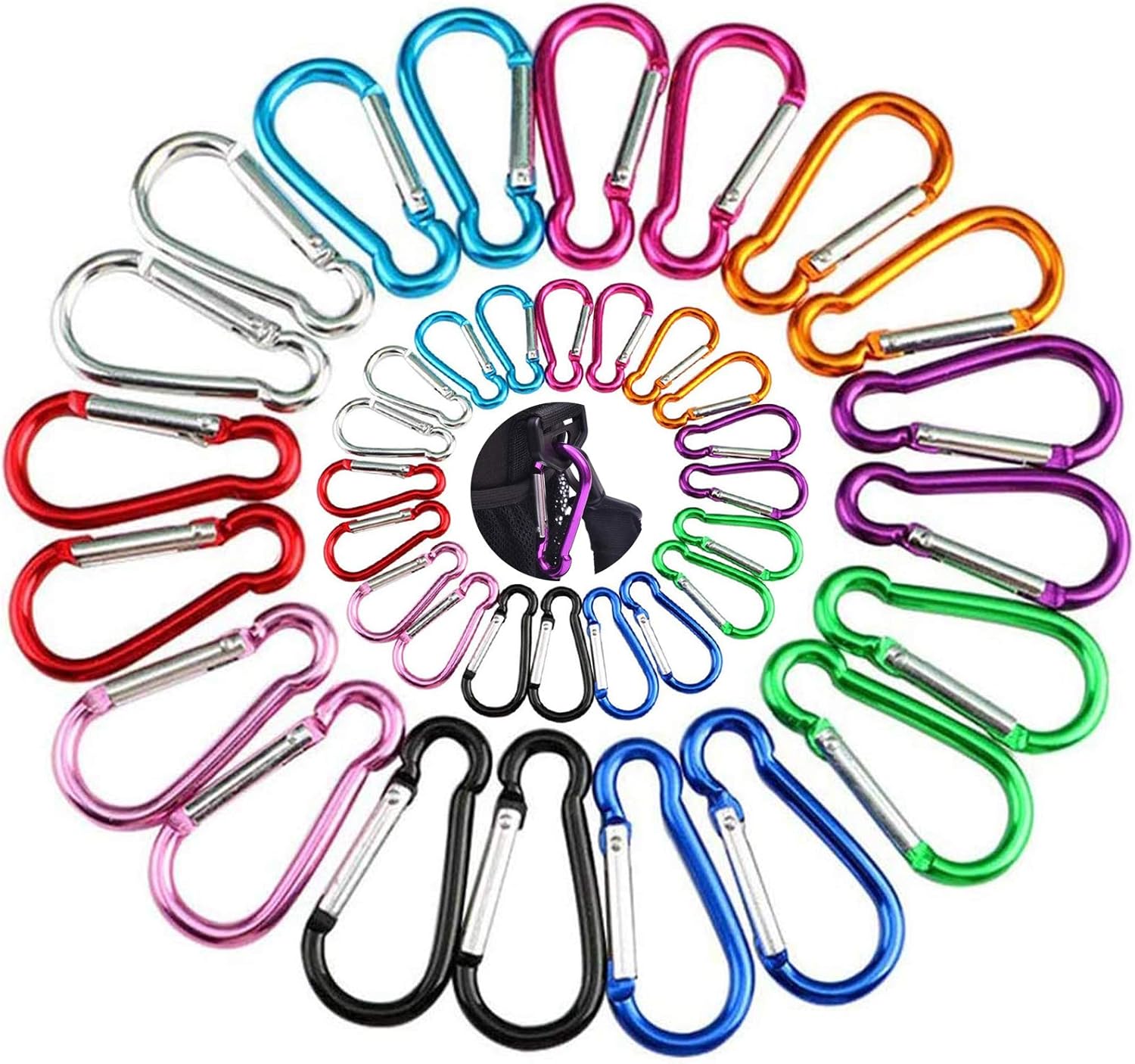 MNBHJK Aluminum Carabiner Mini Carabiners Snap Lock Carabiner Keychain ...