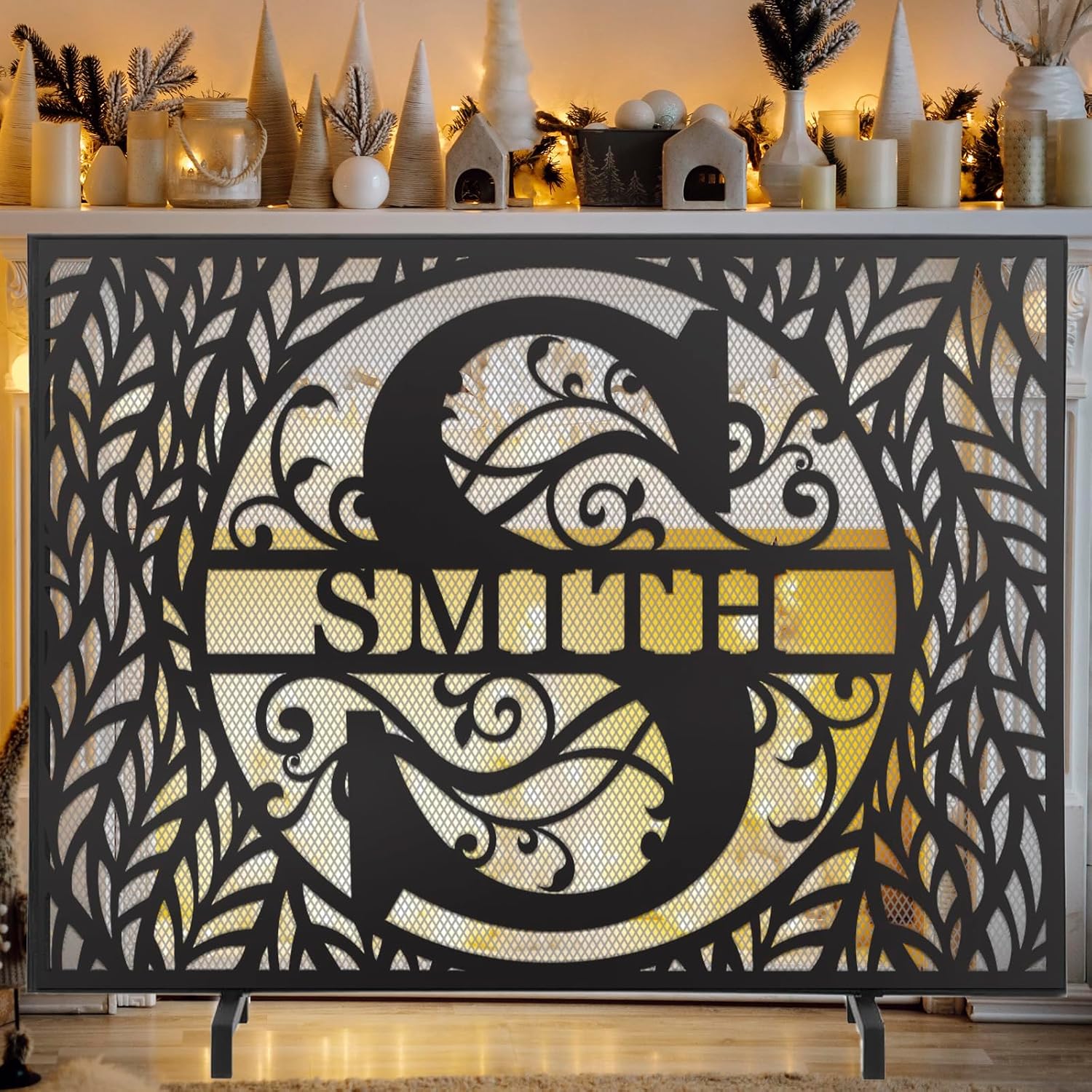 Amazon.com: Custom 38.6" W X31 H Fireplace Screen, Personalized ...