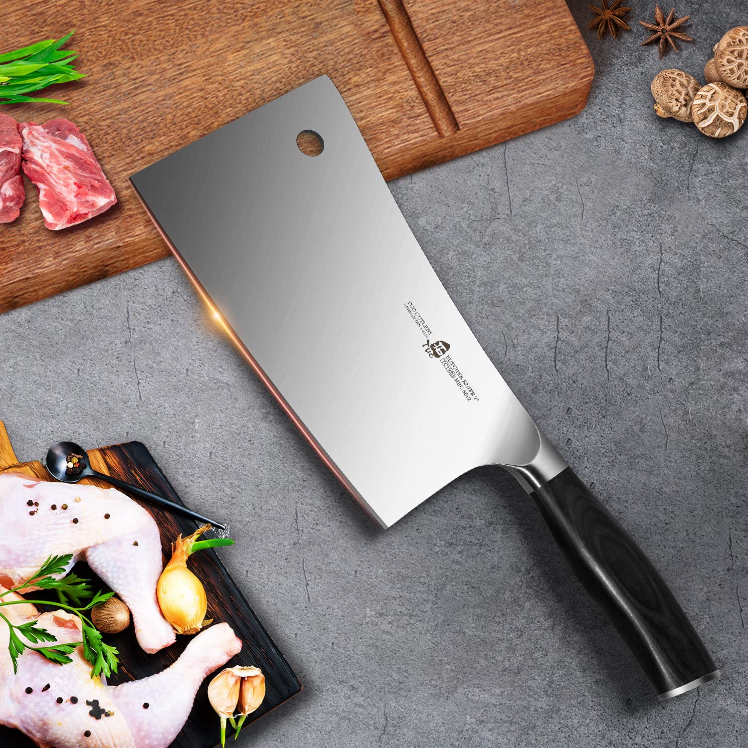 Snapklik.com : TUO Meat Cleaver 7 Inch Kitchen Knife Cleaver, For ...