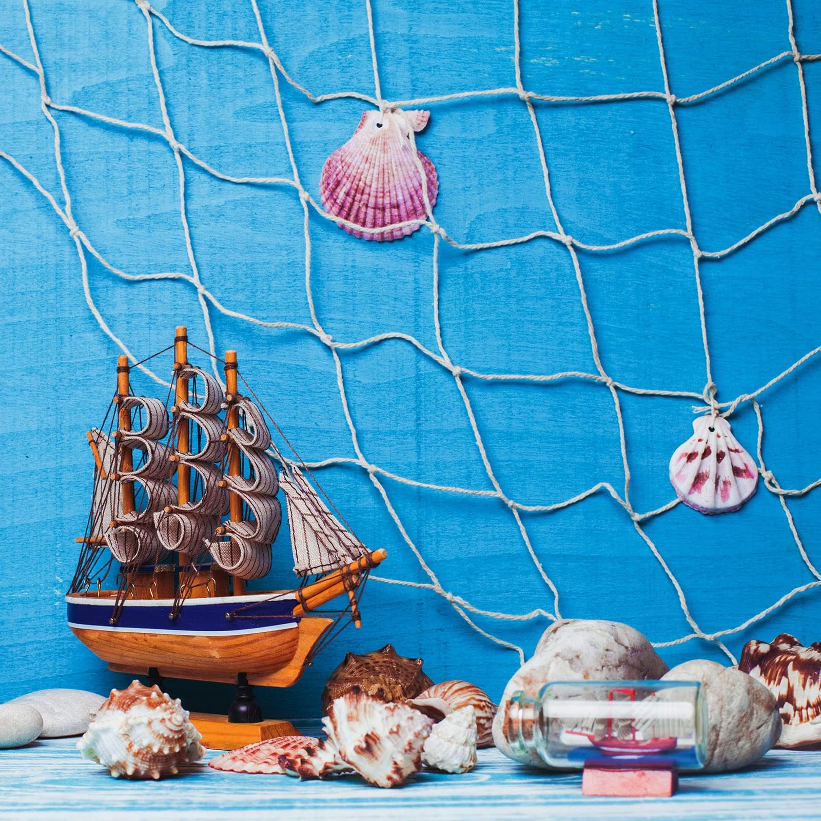 Snapklik.com : 4 Pieces Natural Fish Net Decorative Fish Netting ...