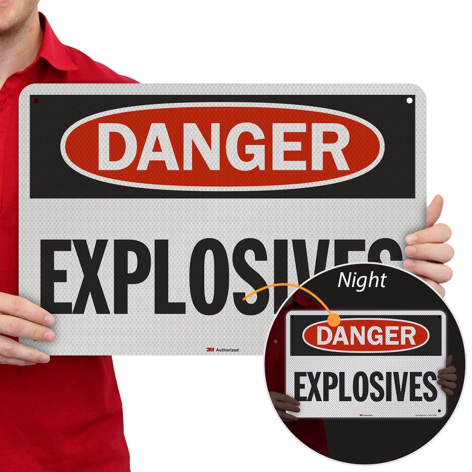 Amazon.com: SmartSign "Danger - Explosives" Sign | 12" x 18" 3M High ...