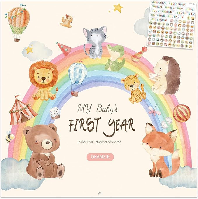 Amazon.com: Baby's First Year Calendar, Memory Book with Milestone ...