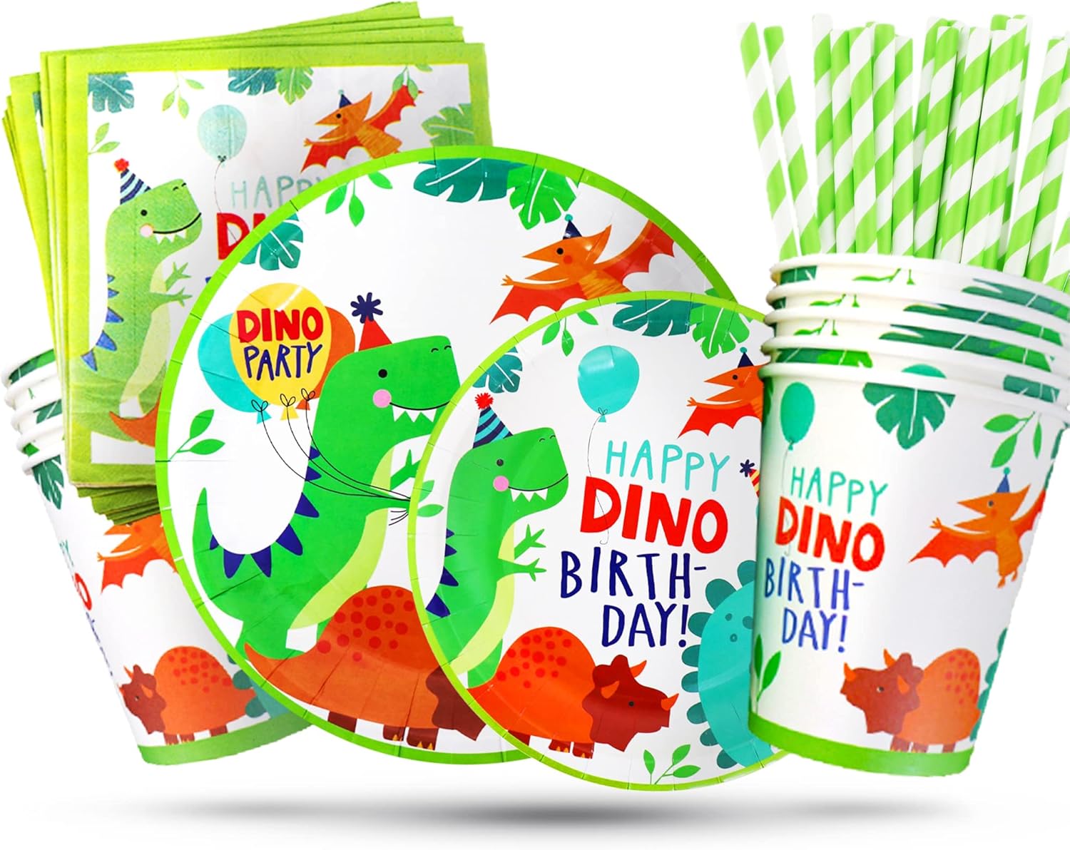 Amazon.com: oneBest Dinosaur Party Supplies - Dinosaur plates for ...