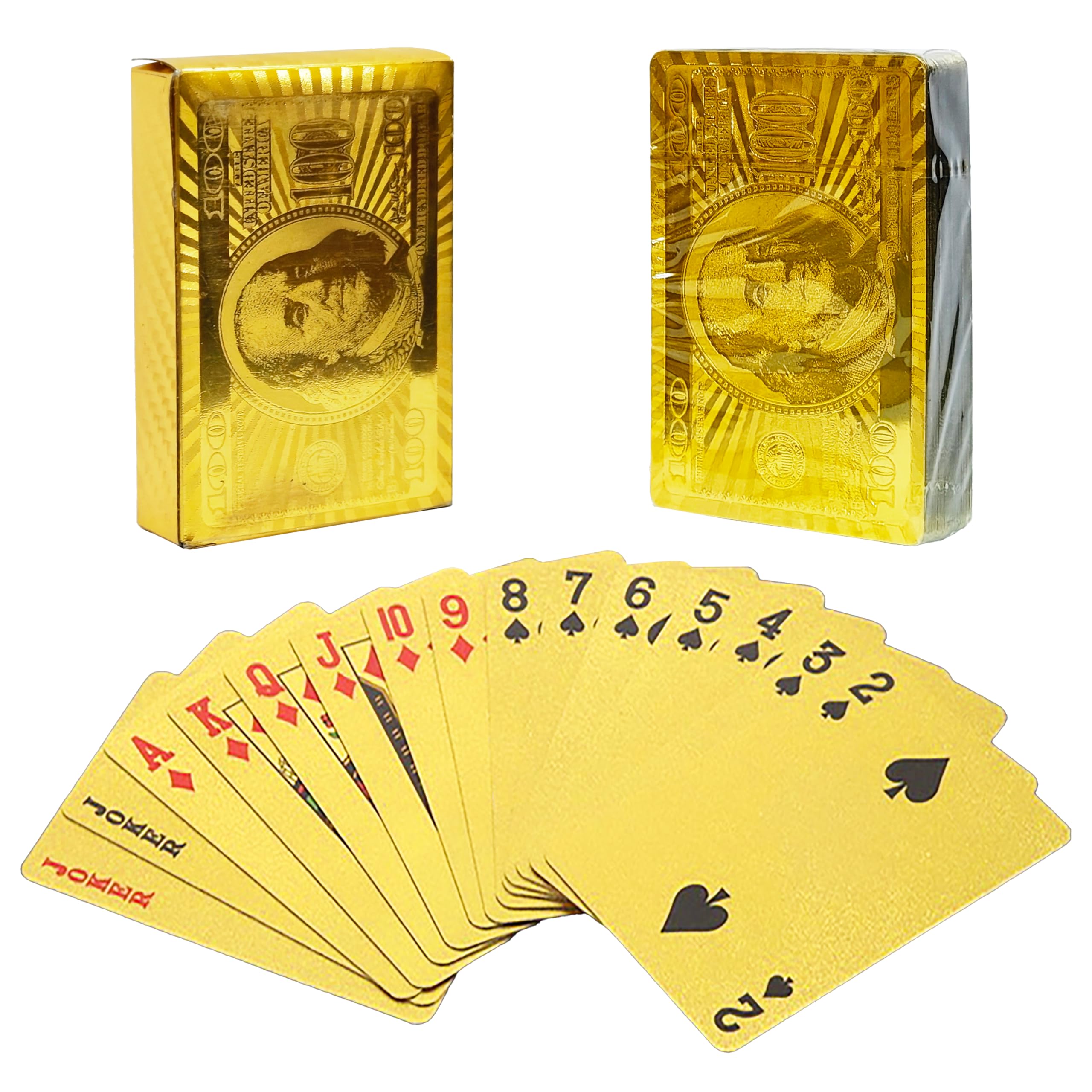 VGRASSP Gold Deck of Waterproof Cards Flexible Use for Party Game PVC ...