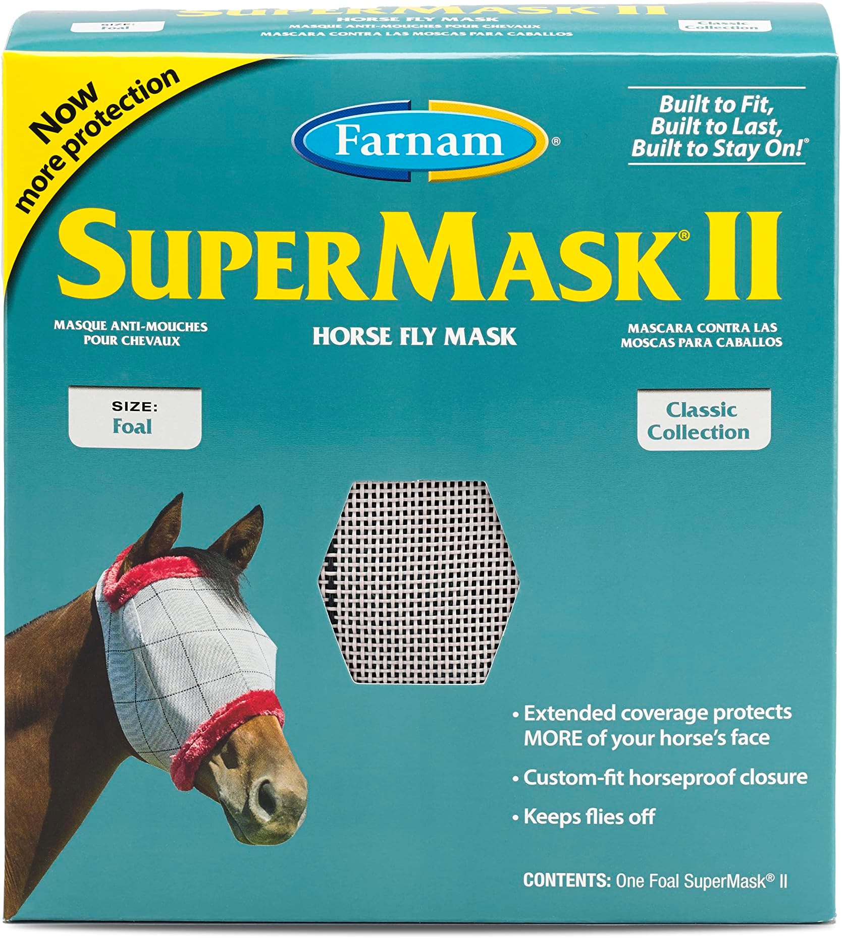 Amazon.com: Miniature Horse Fly Mask (Small 28-32" Mini, Teal/Black ...