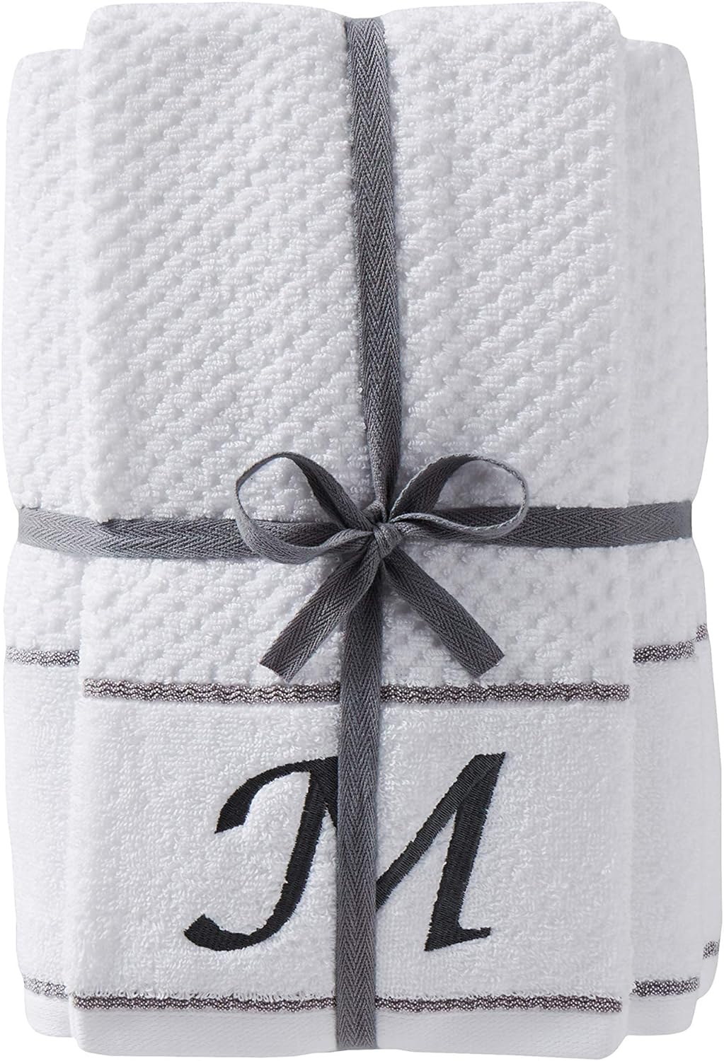 SKL Home Monogram M Bath and Hand Towel Set, White, 4-Pack : Amazon.ca ...