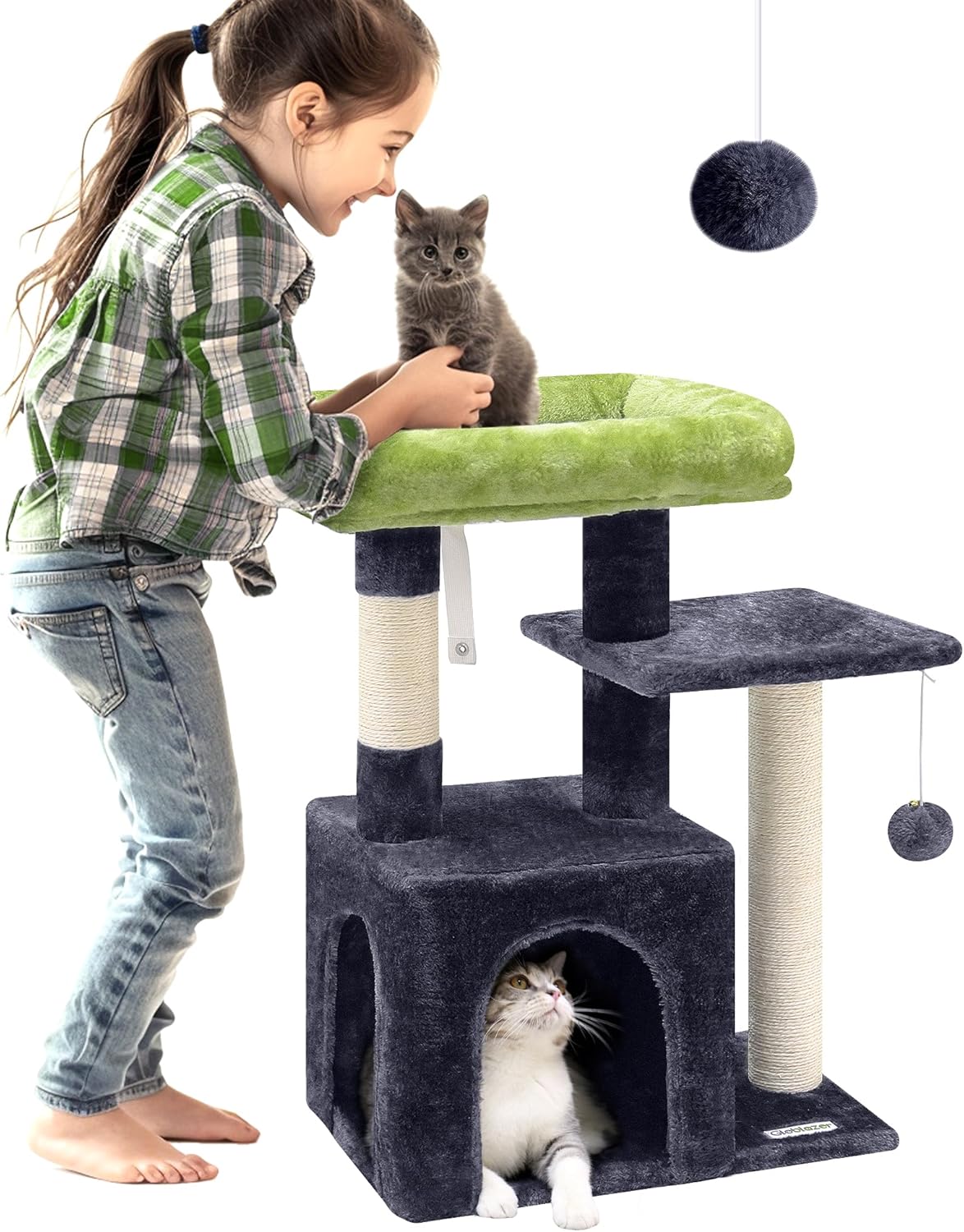 Amazon.com : Globlazer F26 Cat Tower for Indoor Cats, 26 inch Small Cat ...