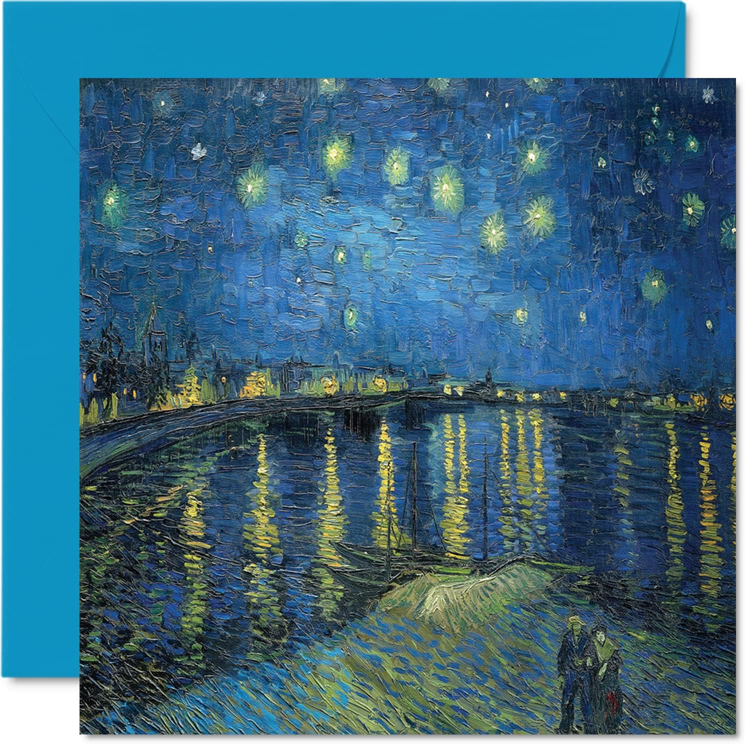 Amazon.com : Classic Art Van Gogh Cards for Women Men - Stars Over the ...