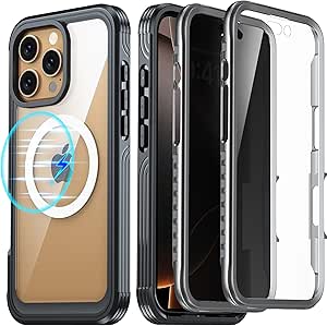 Amazon.com: AMILIFECASES for iPhone 16 Pro Max Case, Double Front Frame Built-in 9H Tempered ...