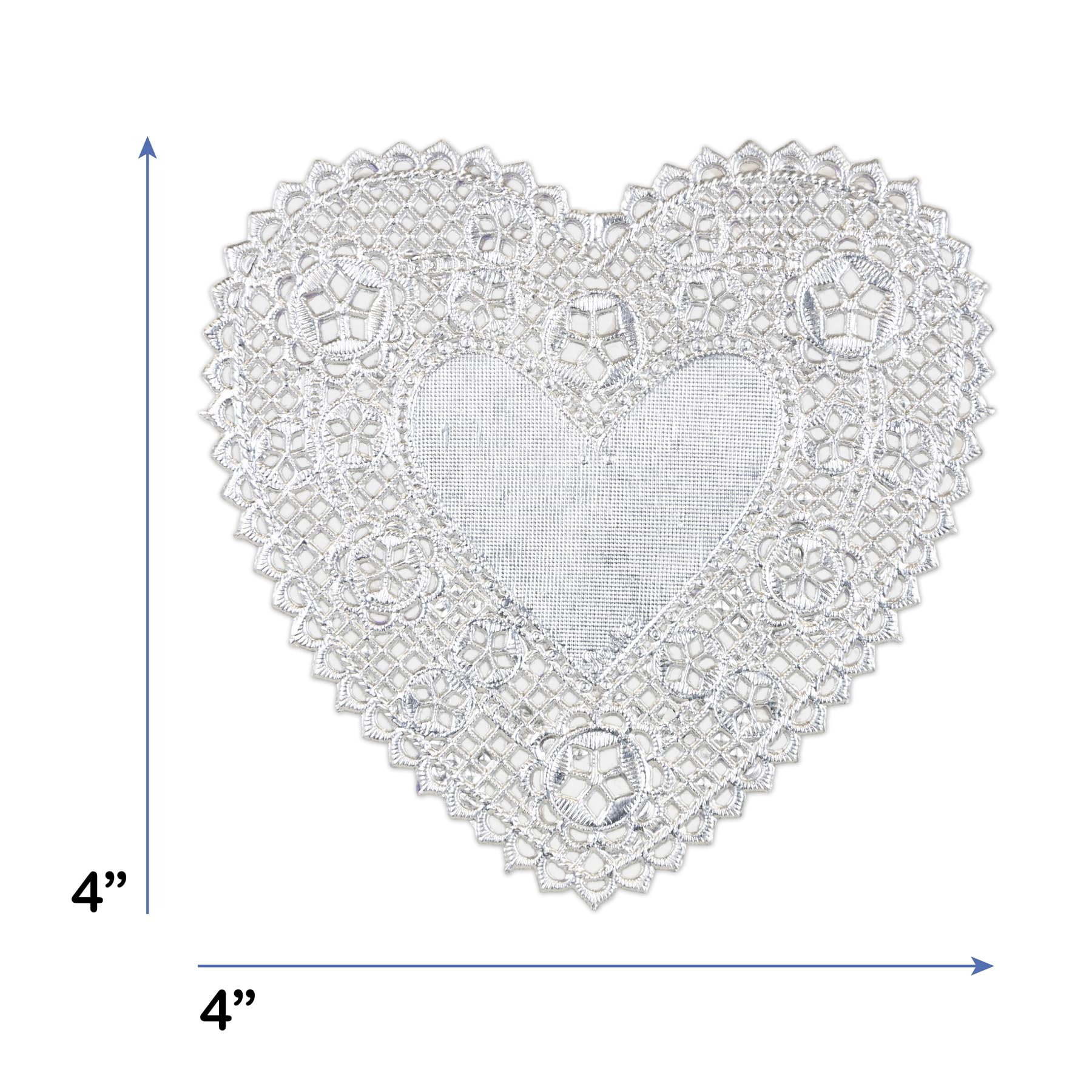 Snapklik.com : Royal Lace Metallic Silver Heart-Shaped Paper Doilies ...