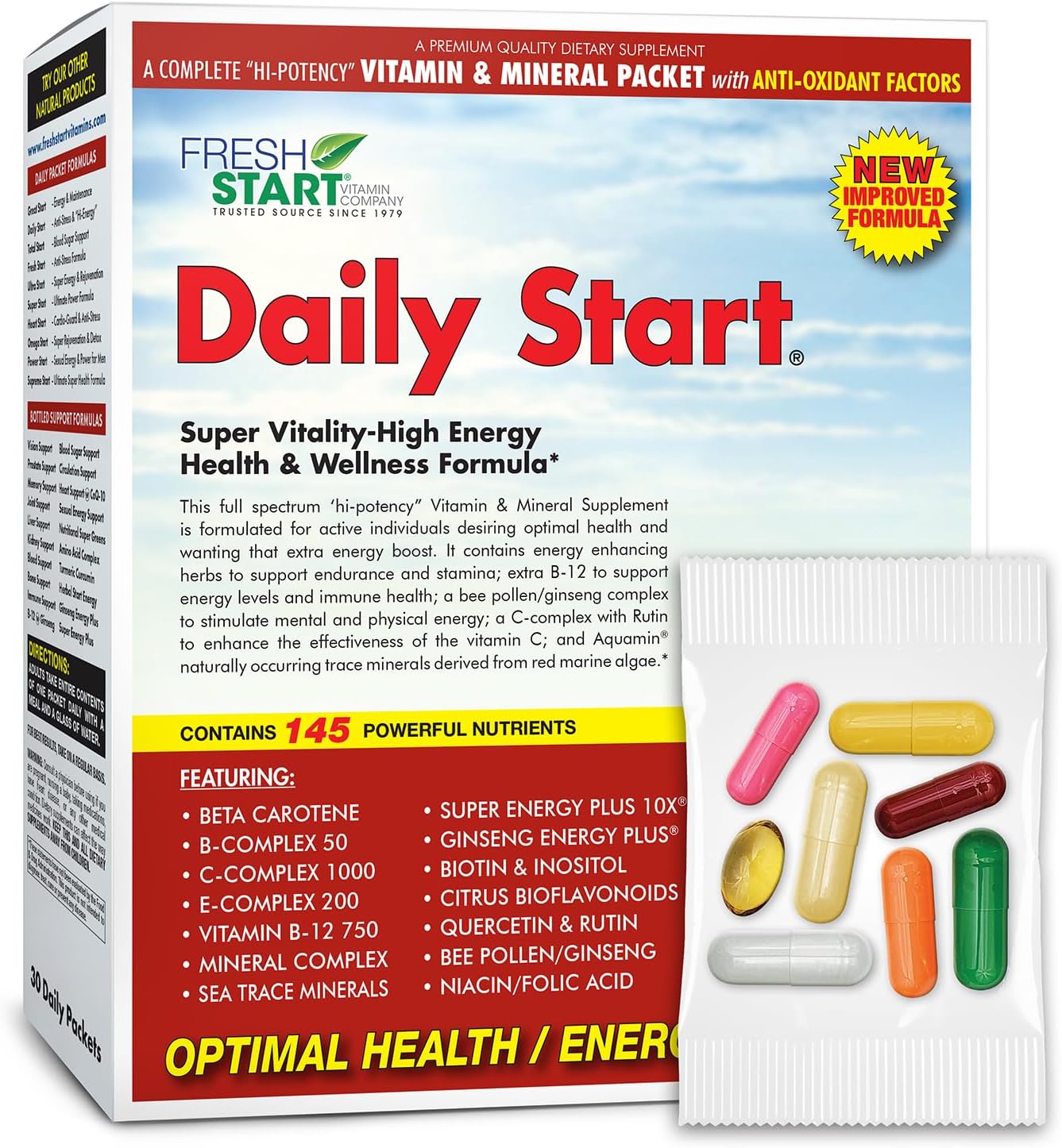 Amazon.com: Daily Start Complete Daily Vitamin Pack | 10X Energy ...