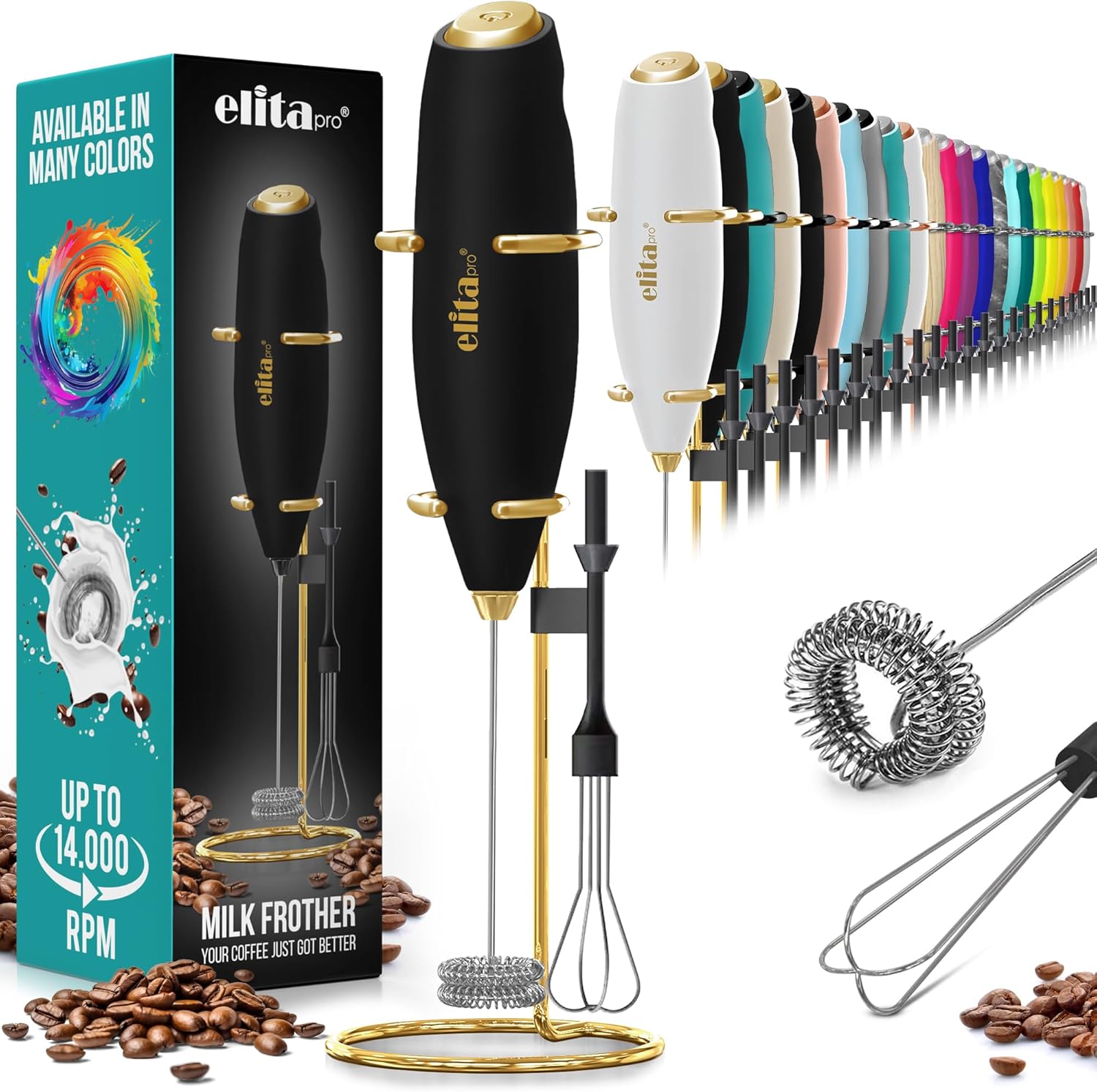 Amazon.com: ELITAPRO ULTRA-HIGH SPEED Milk Frother - Double Whisk ...